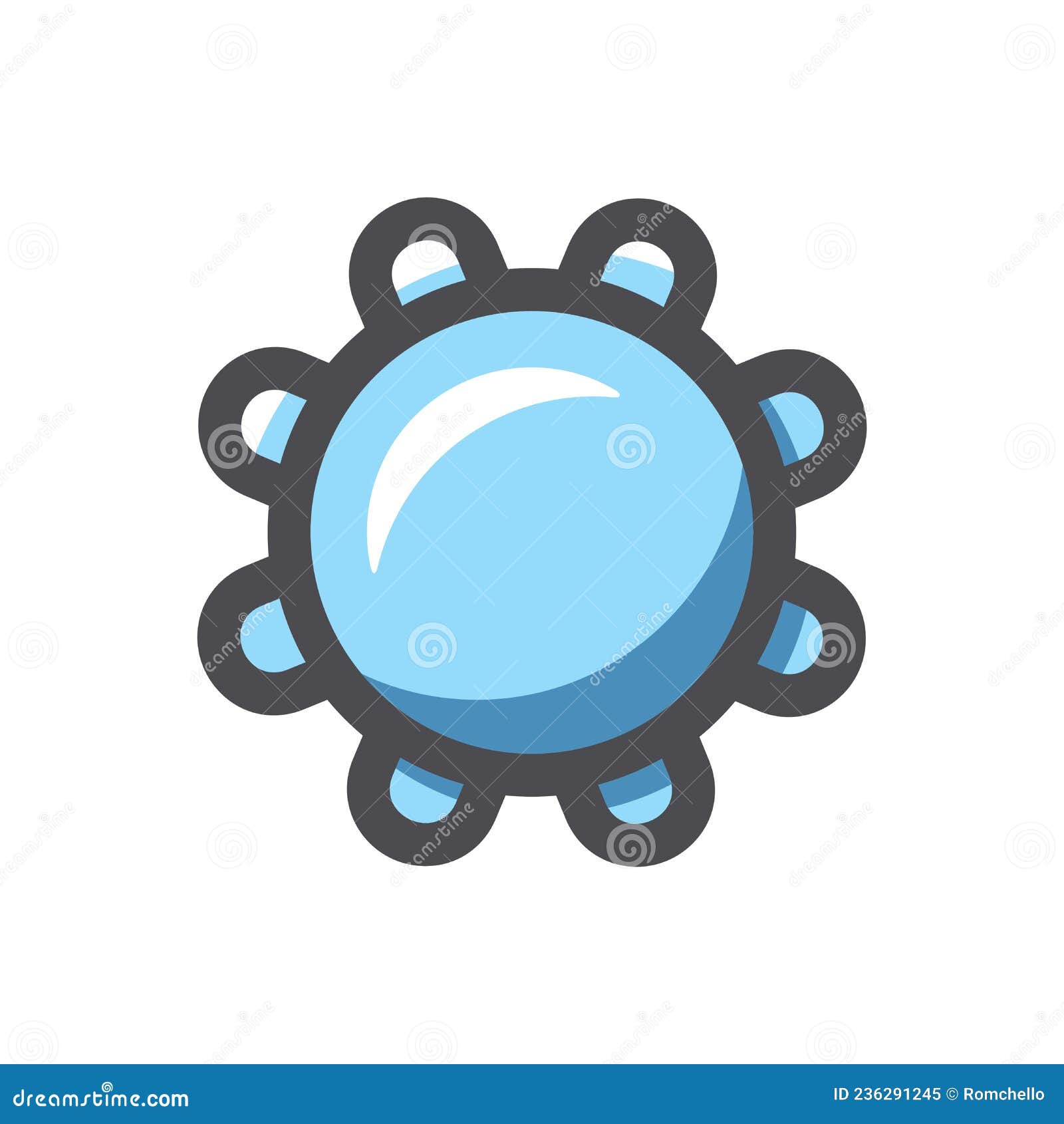 Naval Mine Simple Vector Icon Cartoon Illustration Stock Vector ...