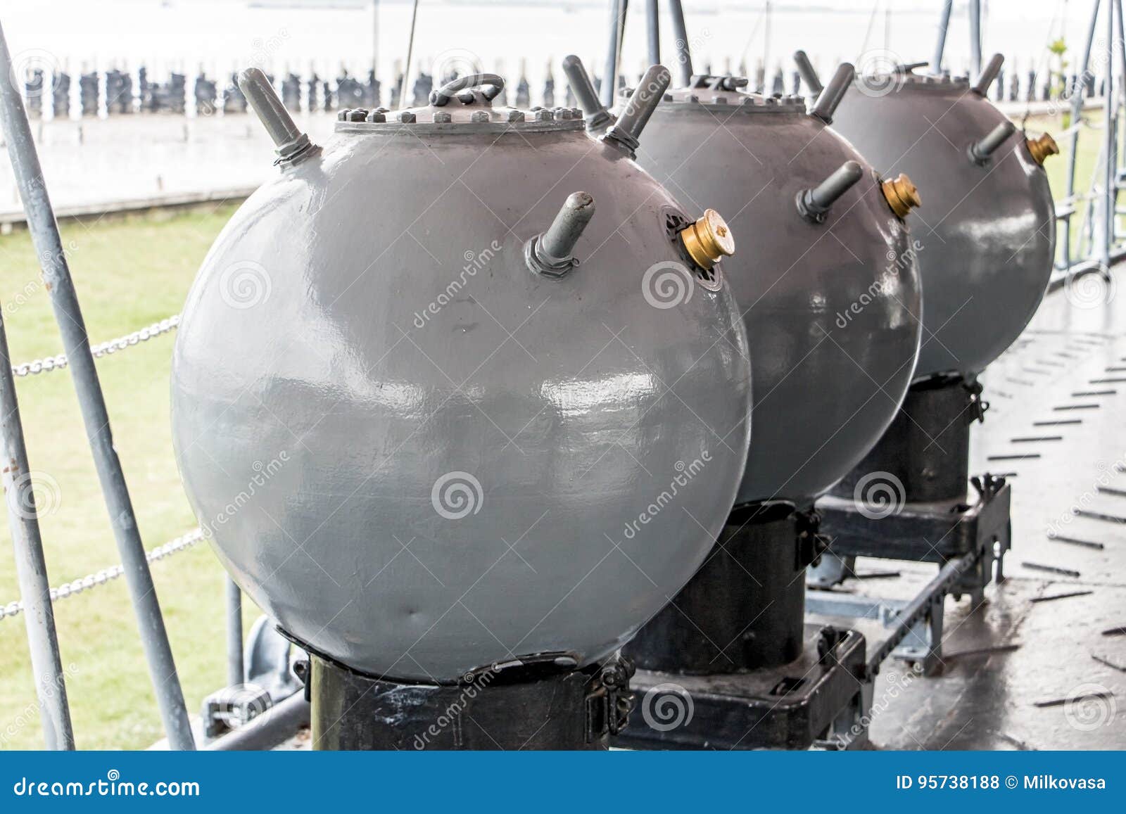 Naval mines stock photo. Image of corvette, chedi, marine - 95738188