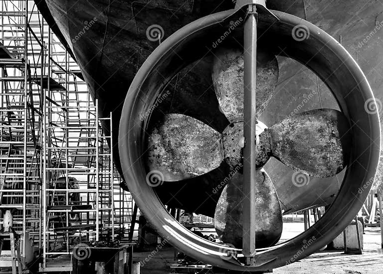 Naval propeller stock image. Image of nautical, monochrome - 280393619