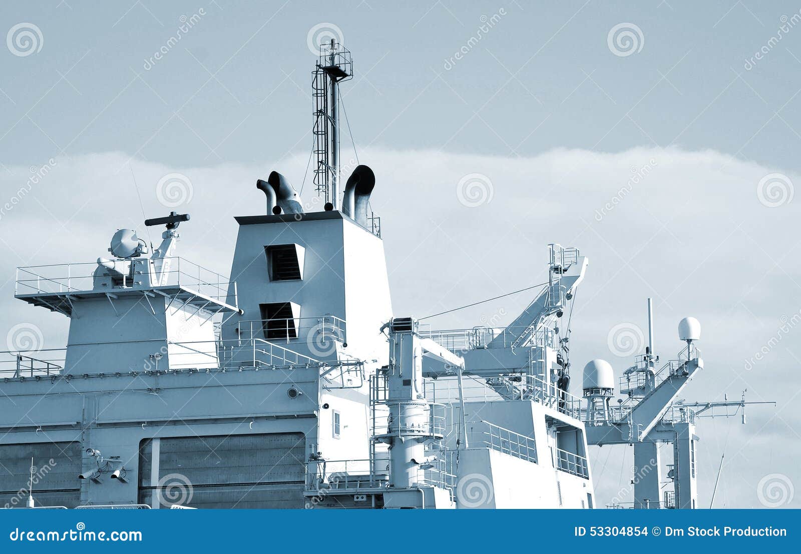 Naval ship with radar. stock photo. Image of detection - 53304854