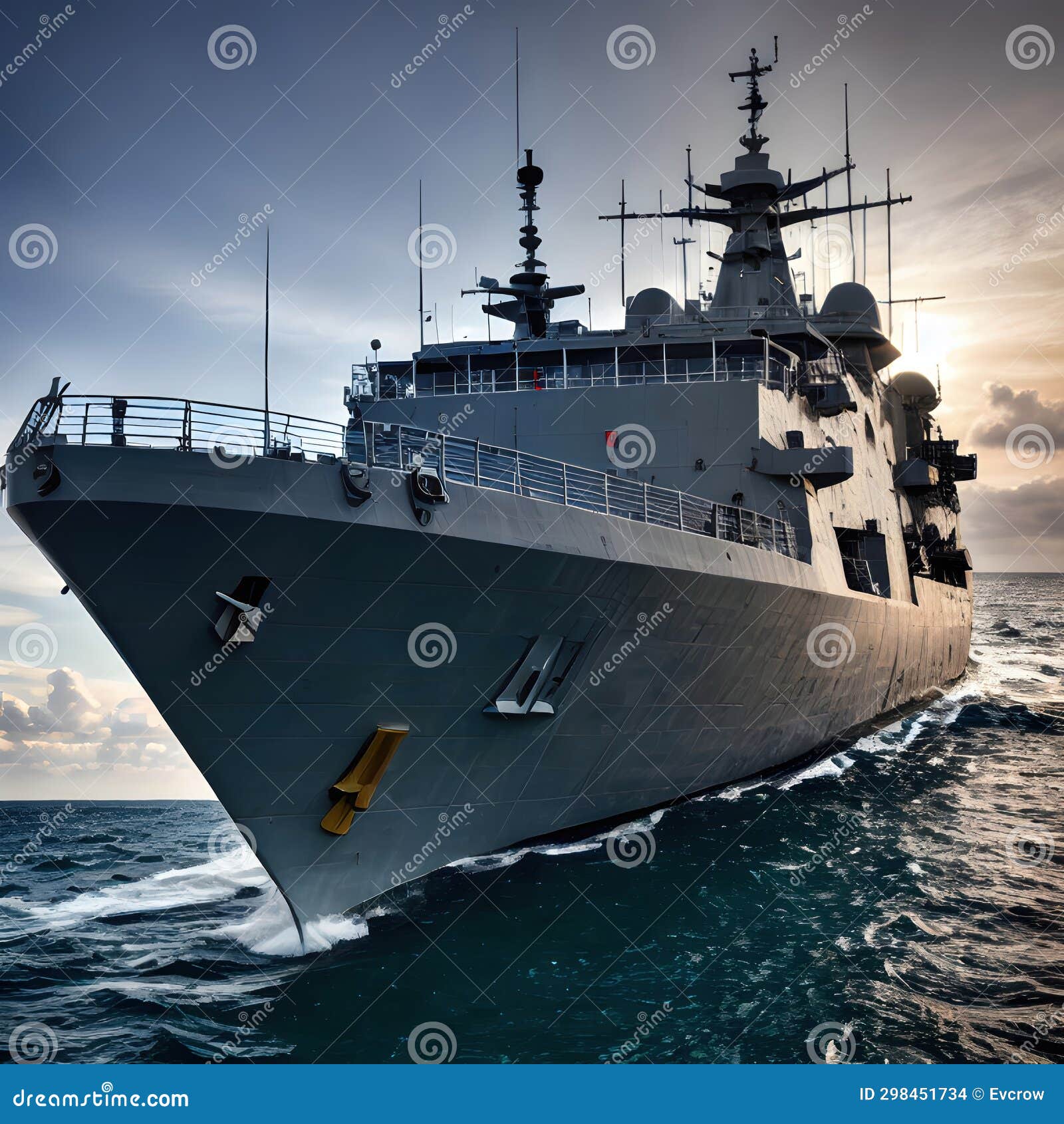Naval ship at the sea stock photo. Image of missile - 298451734