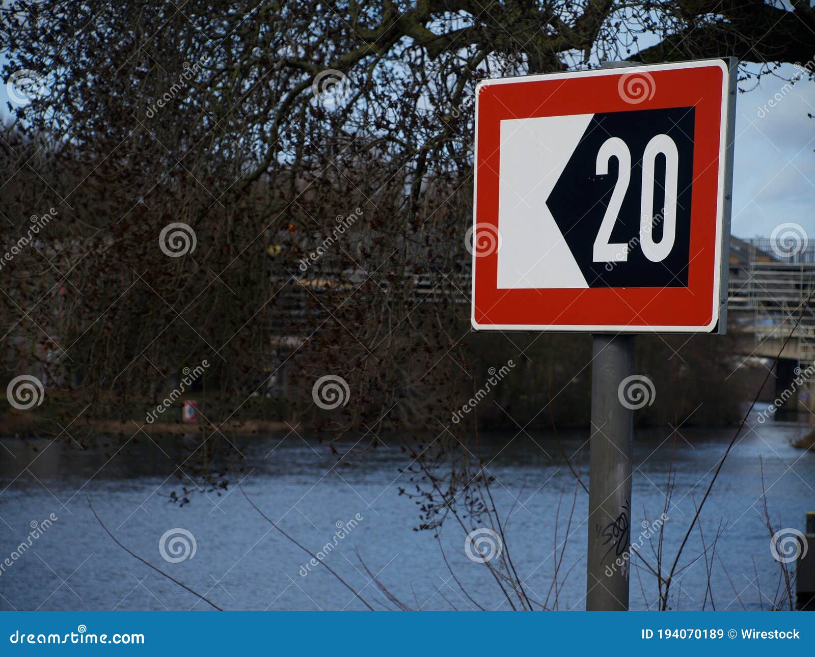 Naval Sign Saying Keep 20m Distance from the Coastline`` Stock Image ...