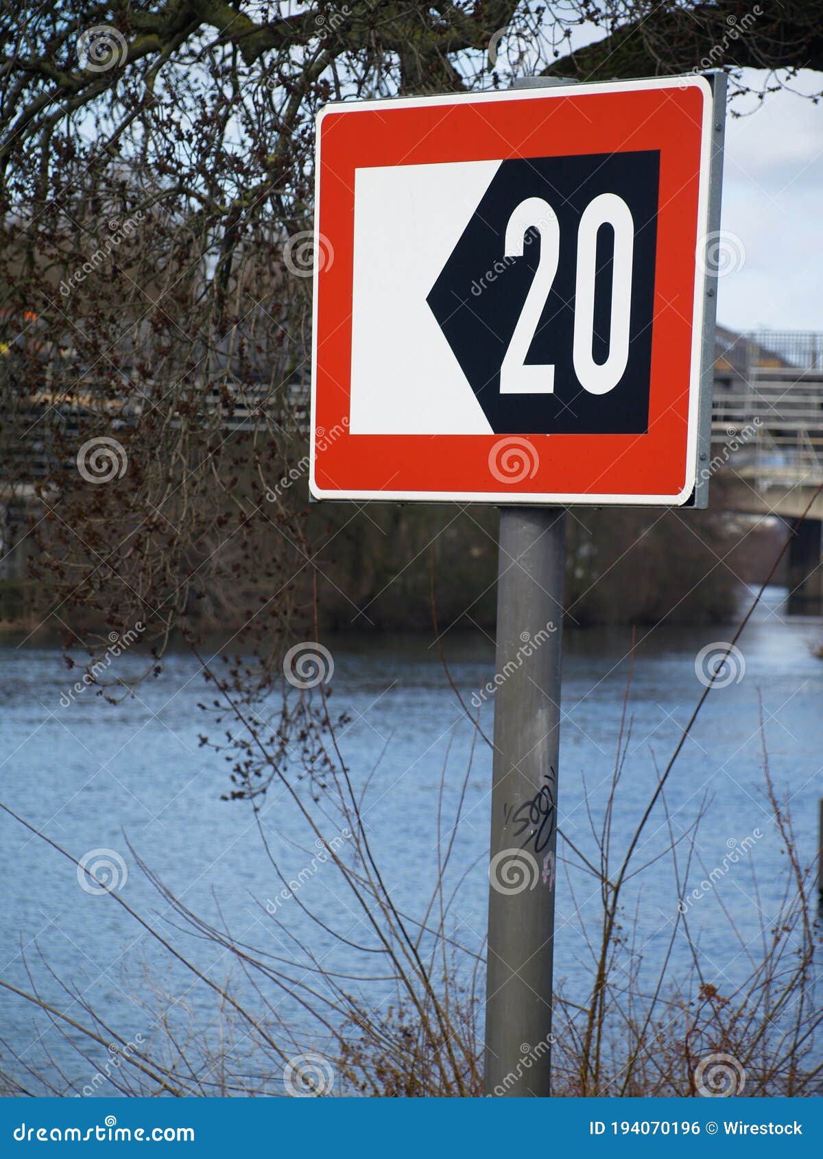 Naval Sign Saying Keep 20m Distance from the Coastline`` Stock Photo ...