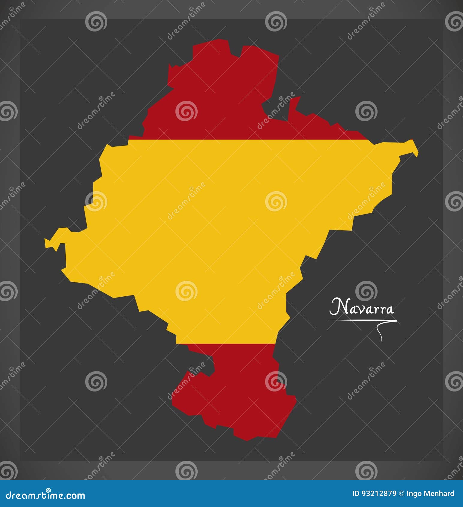 Navarra Map with Spanish National Flag Illustration Stock Vector ...