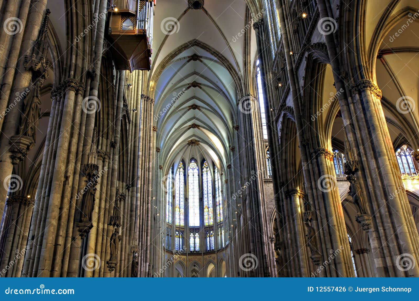 Nave of Cathedral, Cologne stock photo. Image of unesco - 12557426