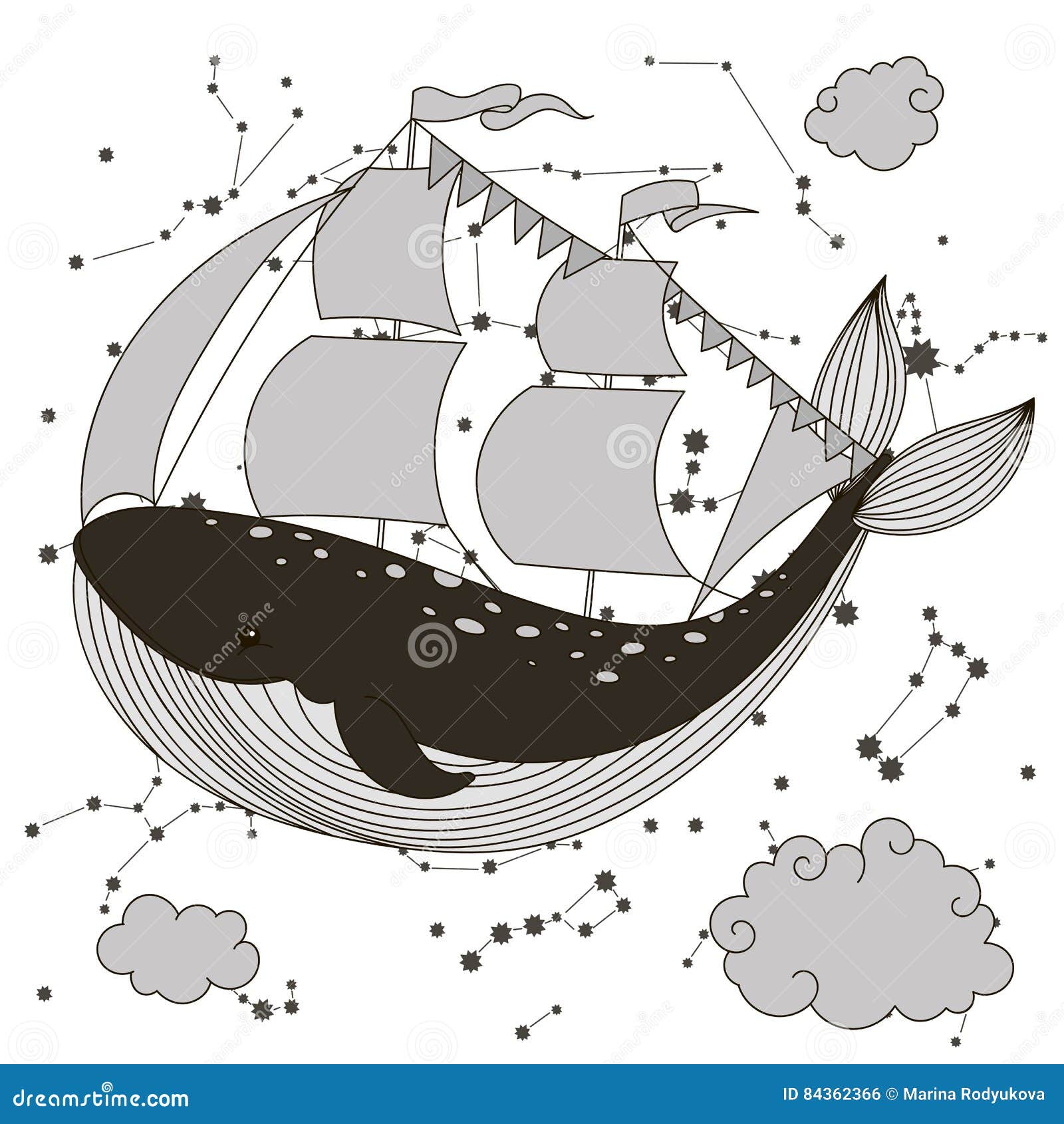 Nave De Keith Con Las Velas Ilustración del Vector - Ilustración de ...