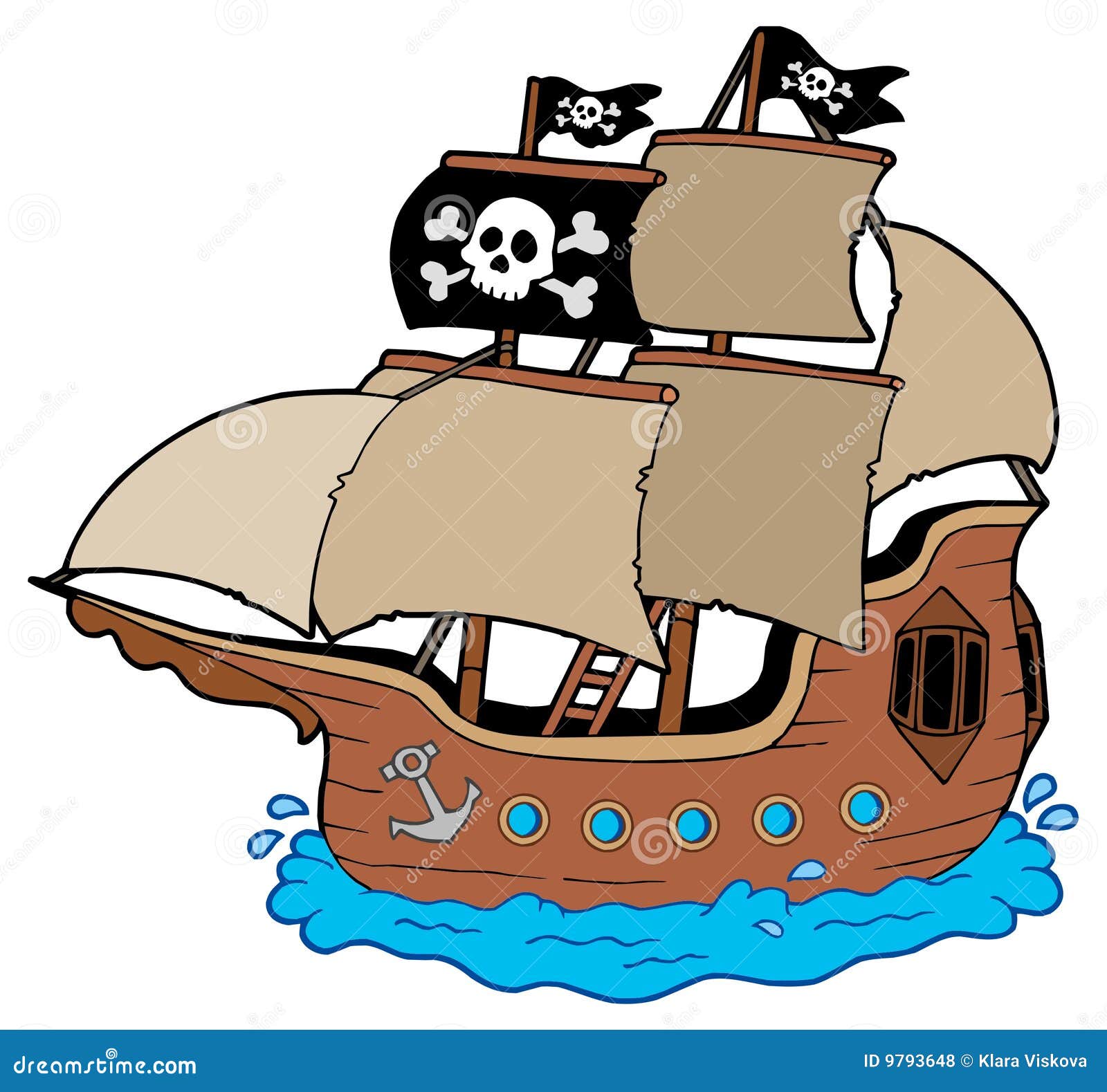 Nave di pirata illustrazione vettoriale. Illustrazione di bucaniere ...