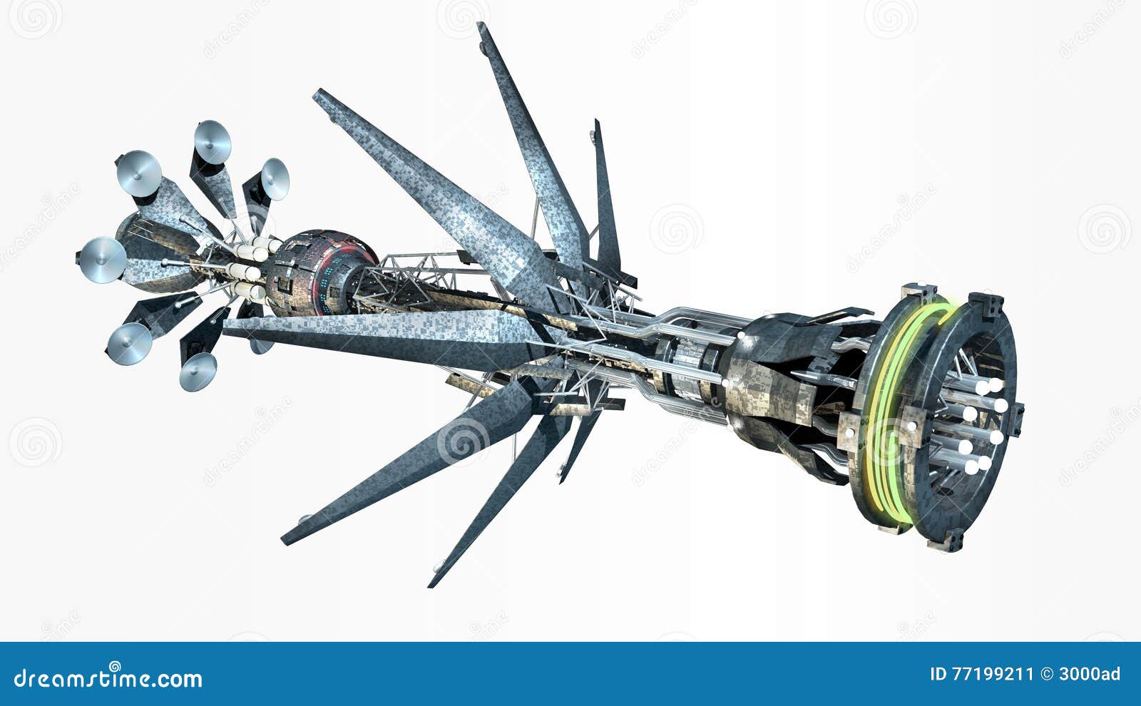 Nave Espacial Com Movimentação Da Urdidura Ilustração Stock ...