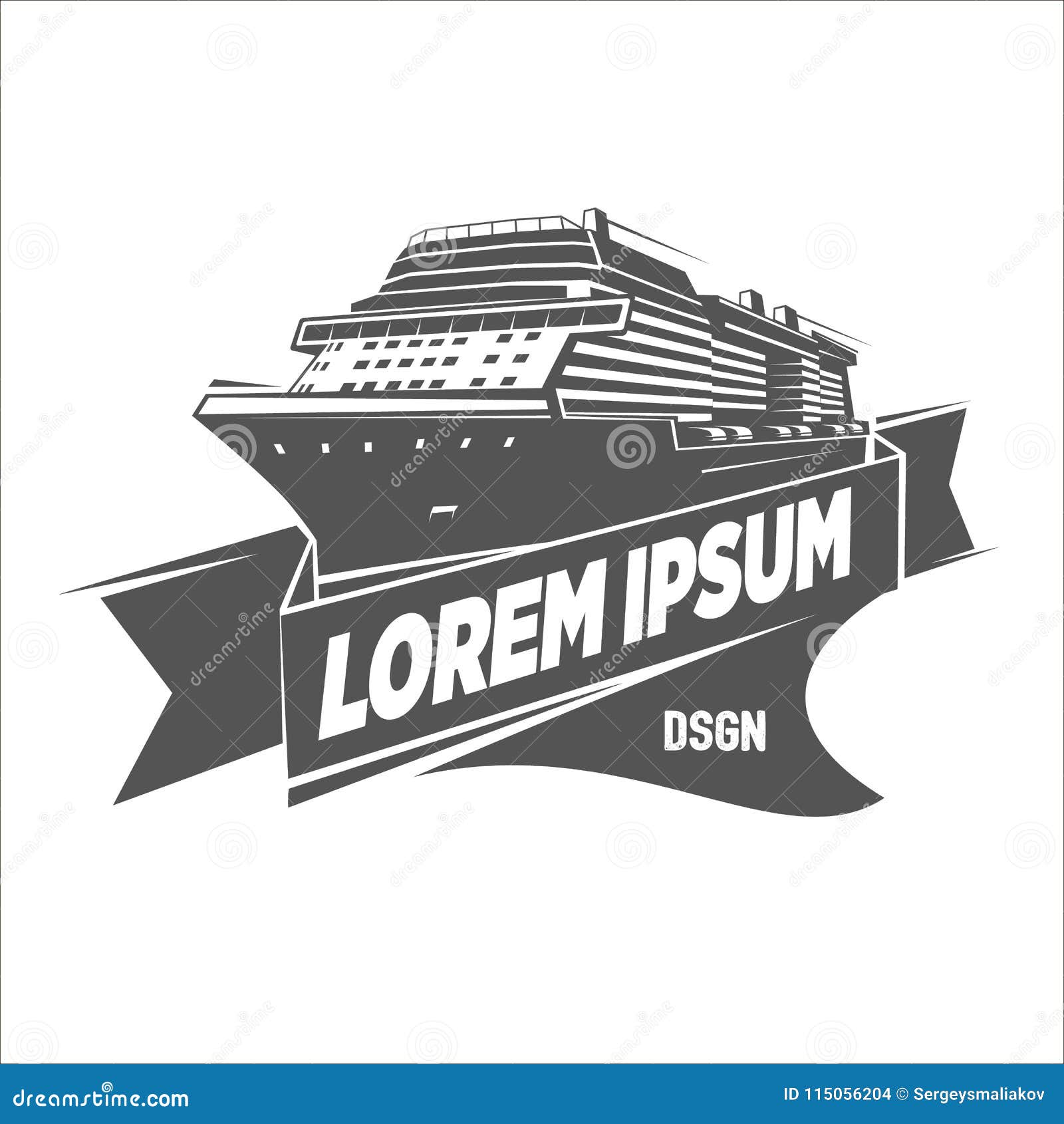 Nave Logo Template illustrazione vettoriale. Illustrazione di barca ...