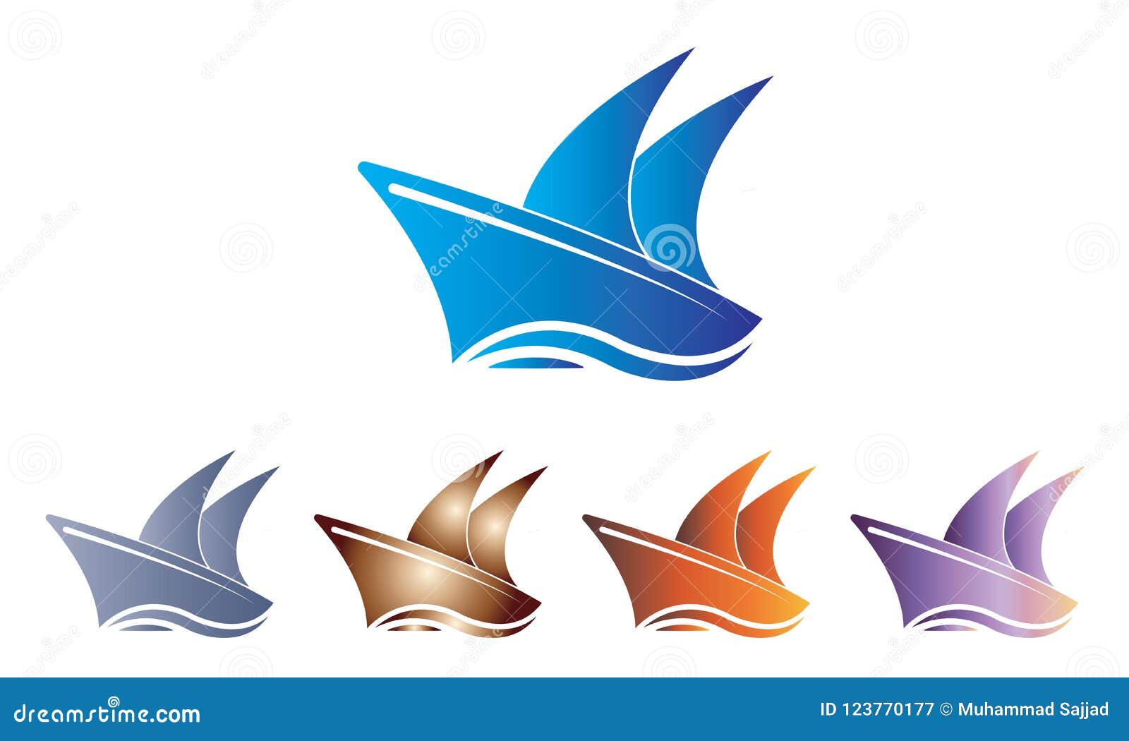 Nave Logo Template - Barca a Vela Logo Template Della Raccolta - Oceano ...