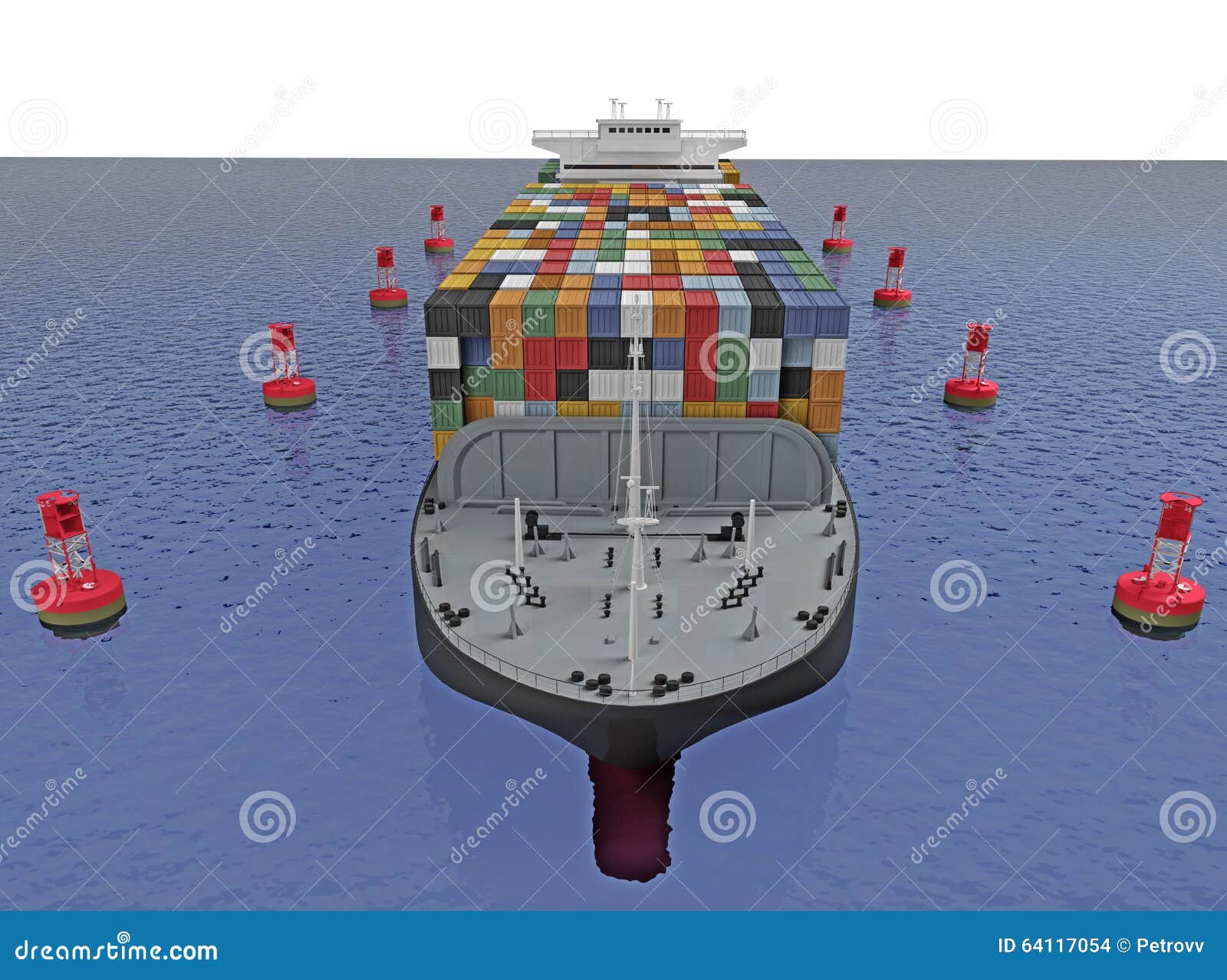 Nave porta-container illustrazione di stock. Illustrazione di calma ...