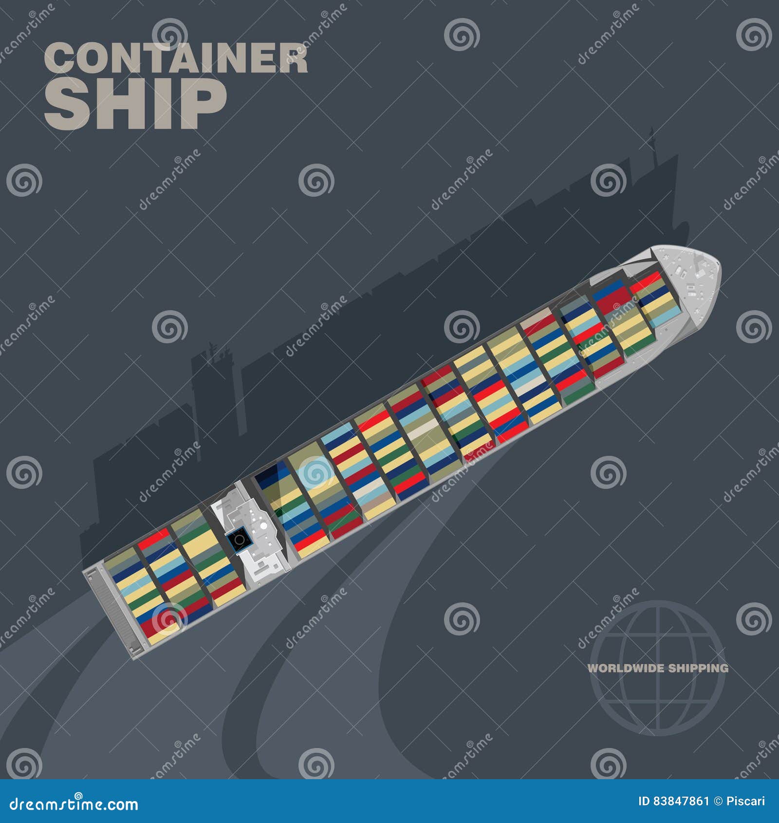 Nave porta-container illustrazione vettoriale. Illustrazione di ...