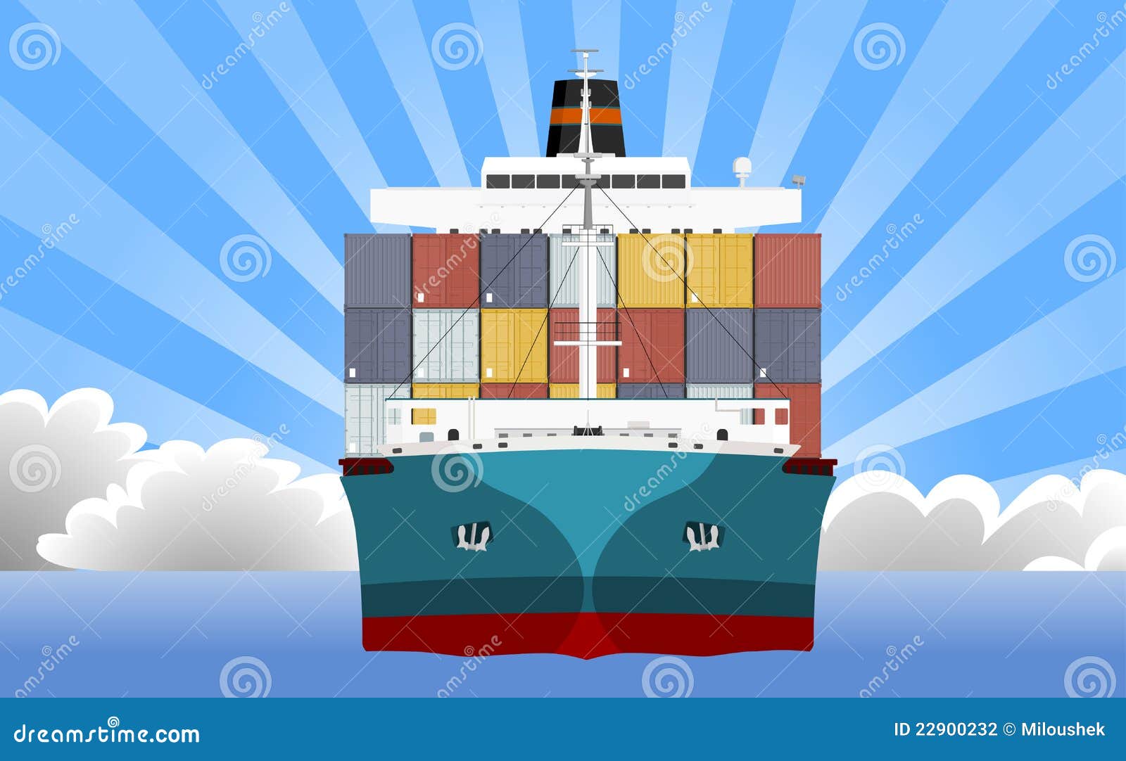 Nave Porta-container Del Carico Illustrazione Vettoriale ...