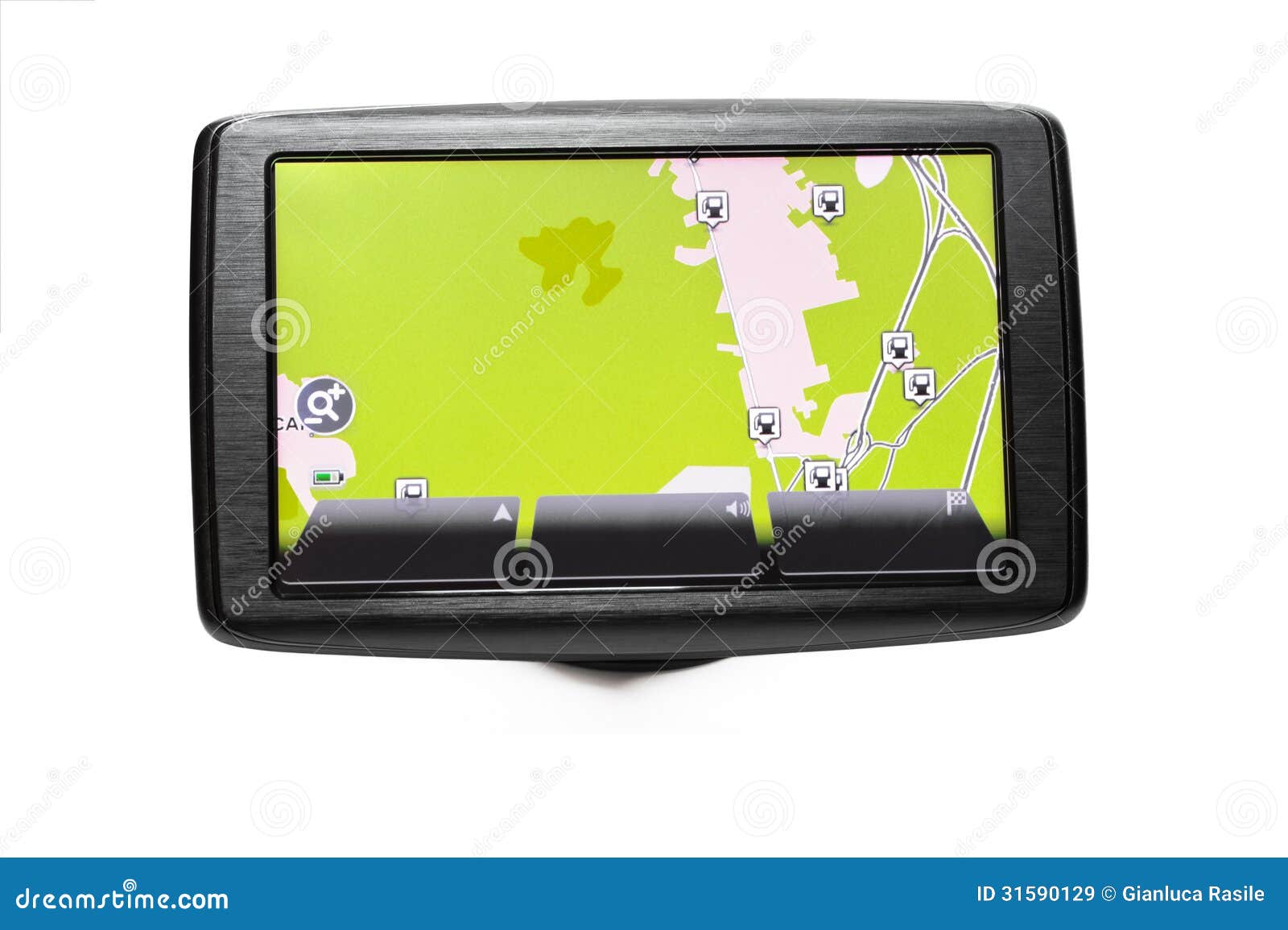 Navegador De GPS Com Mapa De Estradas Imagem de Stock - Imagem de ...