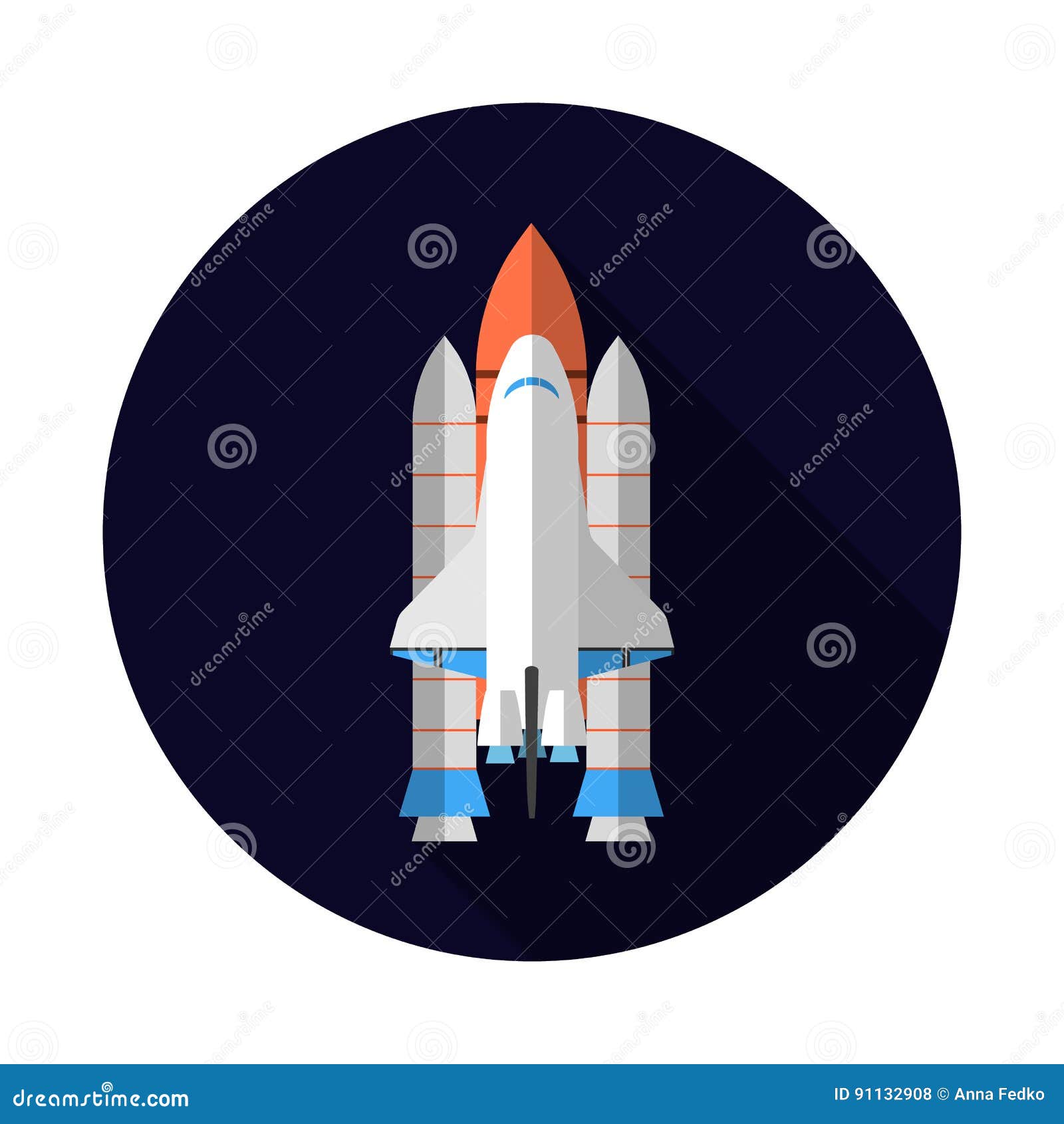 Navette Spatiale, Conception Plate, Illustration De Vecteur ...