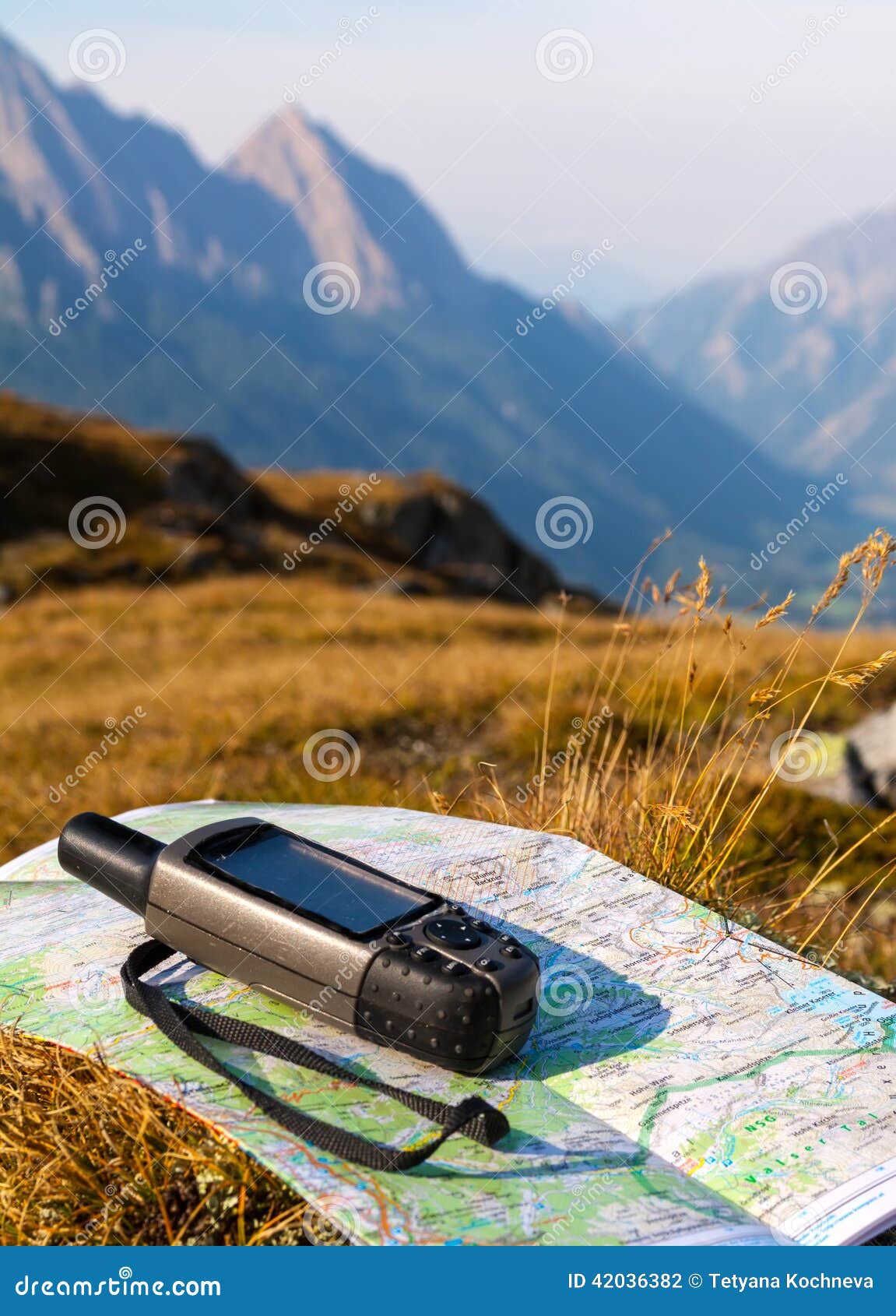 Navigate with GPS in the Mountain Stock Photo - Image of coordinates ...