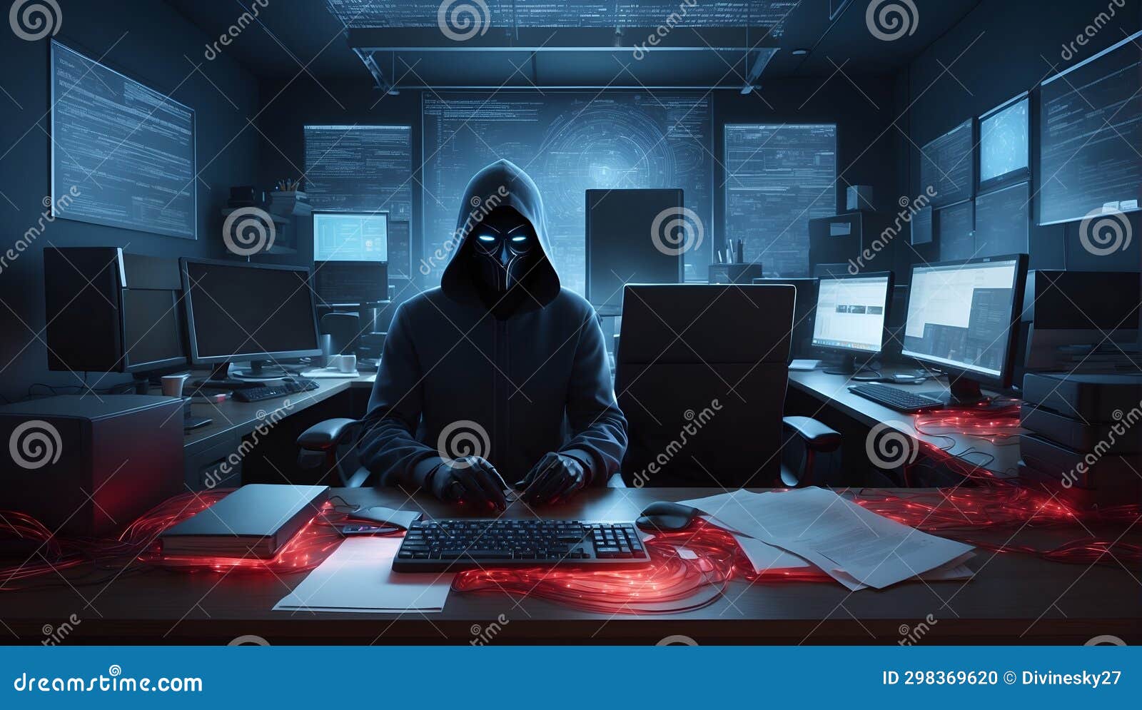 Hidden Threat in Home Workspace. Ai Generated Stock Illustration ...