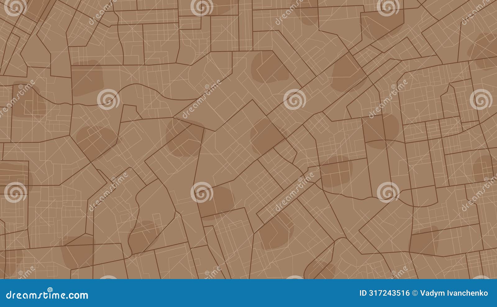 Navigate Mapping Technology for Distance Data, Path Turns. Abstract Map with Unique Lines ...