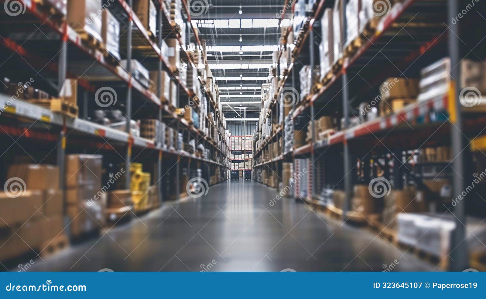 Navigating the Aisles of a Modern, Efficient Warehouse Stock Image ...