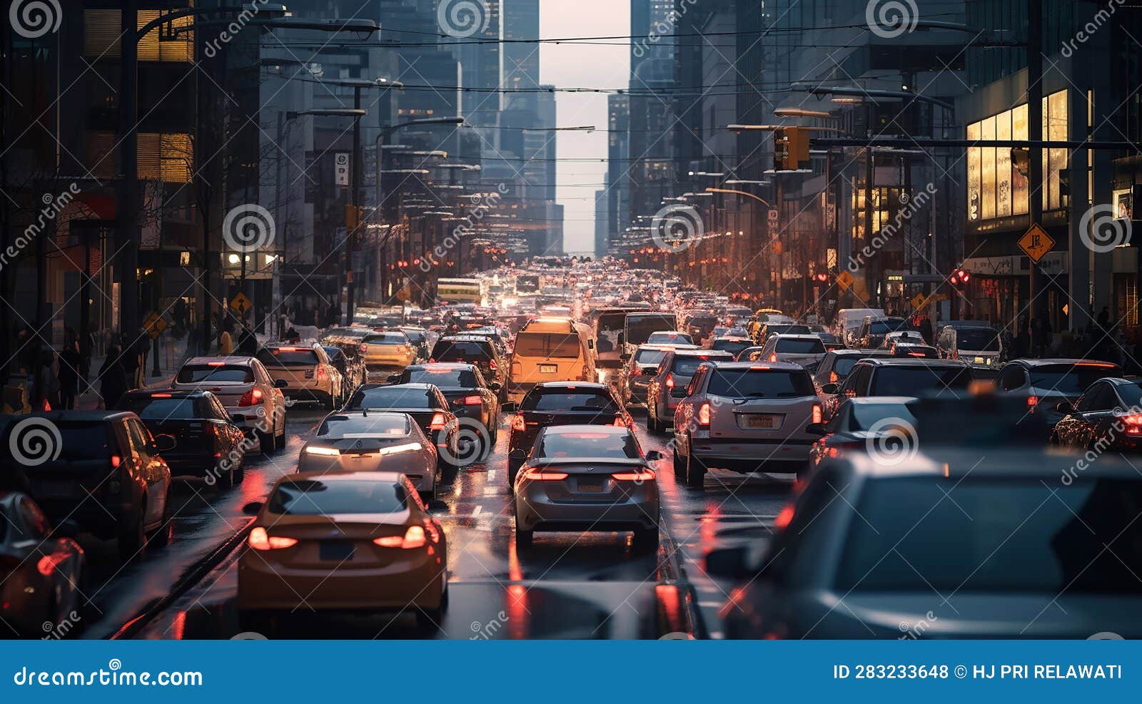 Navigating the Chaos of Rush Hour Traffic. Generative Ai Stock ...