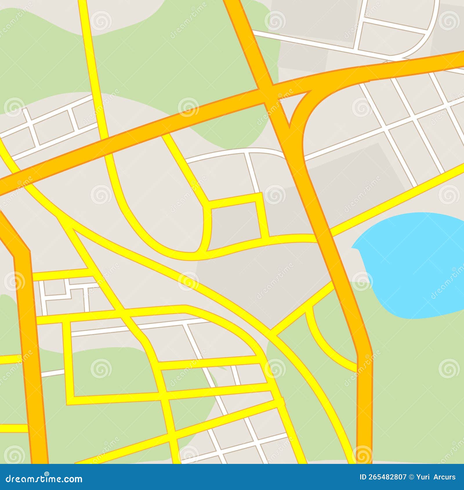 Navigating the City Streets. Computer Graphic of a Basic City Street ...