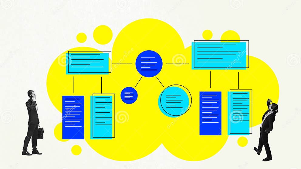Navigating Complex Information Systems. Two Businessmen Interacting ...