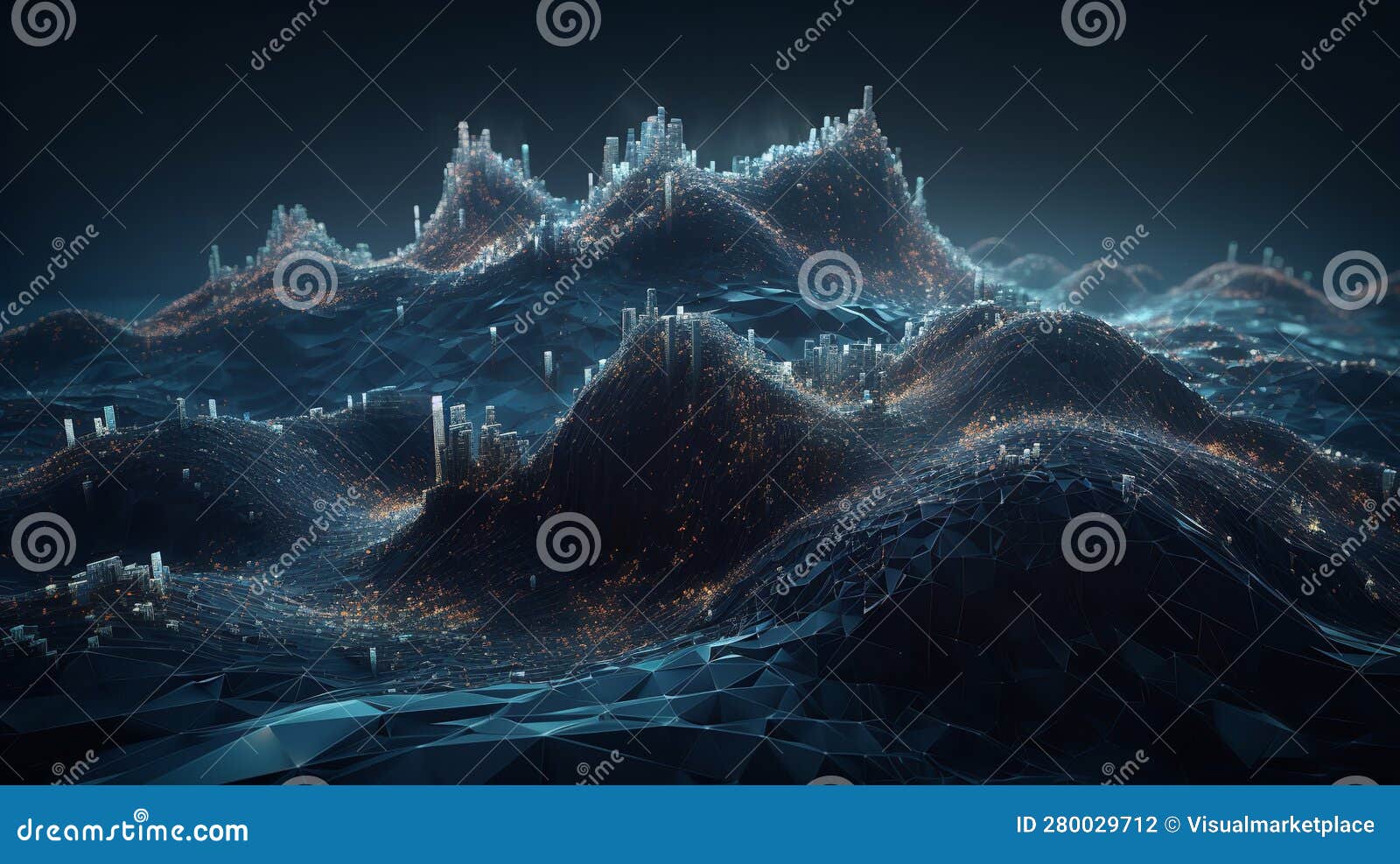 Navigating the Data Sea Big Data and AI Stock Illustration ...