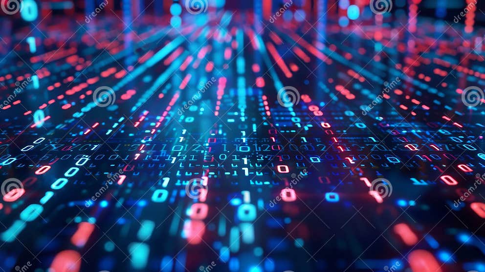 Navigating the Digital Data Stream Stock Illustration - Illustration of ...