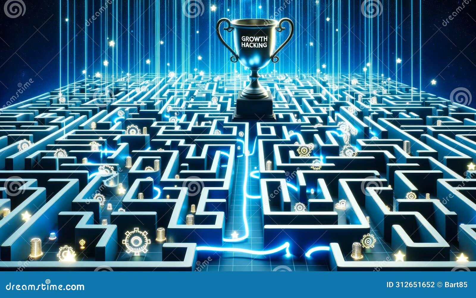 Navigating the Digital Maze Growth Hacking Trophy Rewarding Successful ...