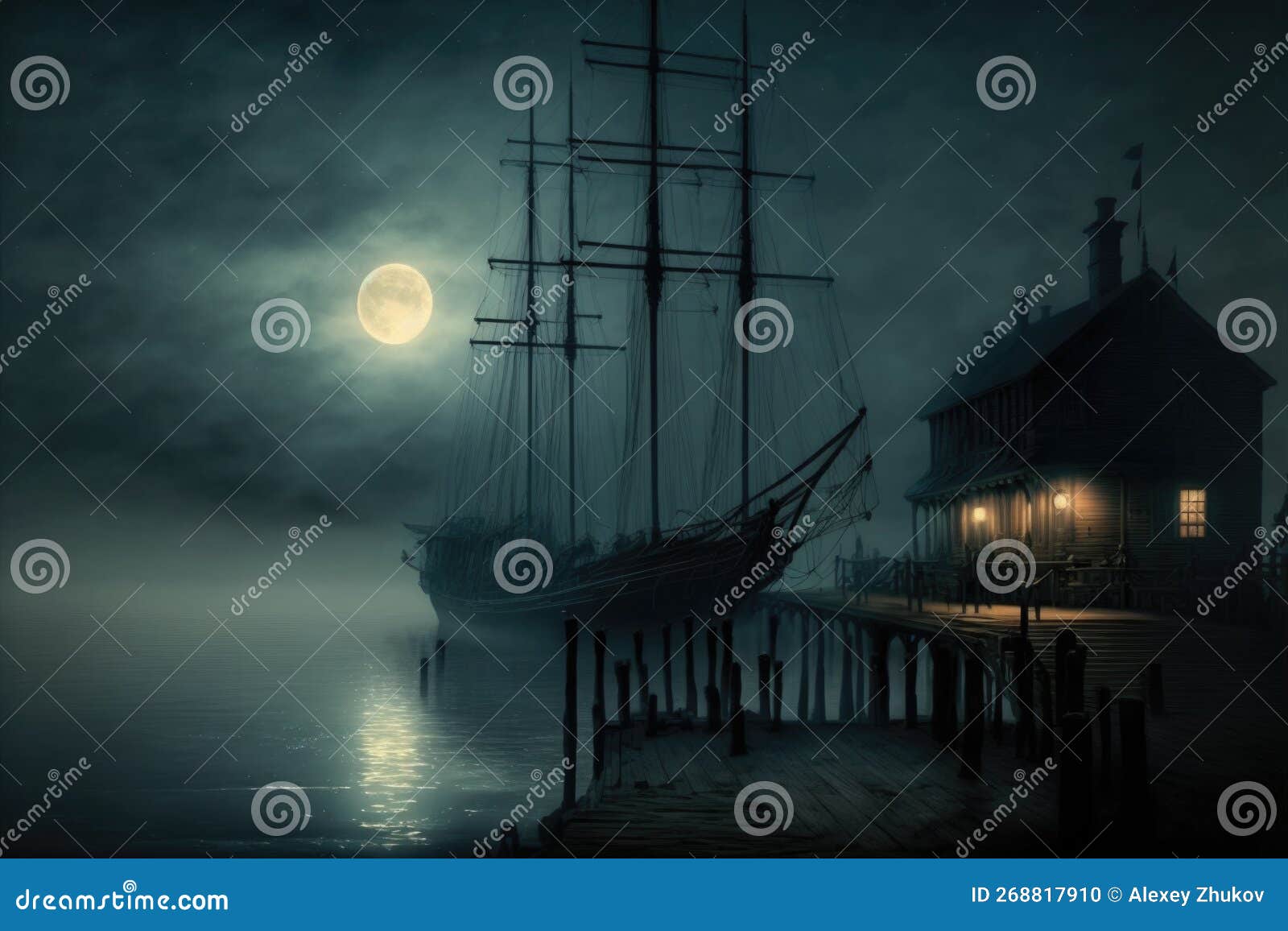 Navigating through the Fog. a Victorian-Era Sailboat Stock Illustration ... Navigating through the Fog. a Victorian-Era Sailboat Stock Illustration ...