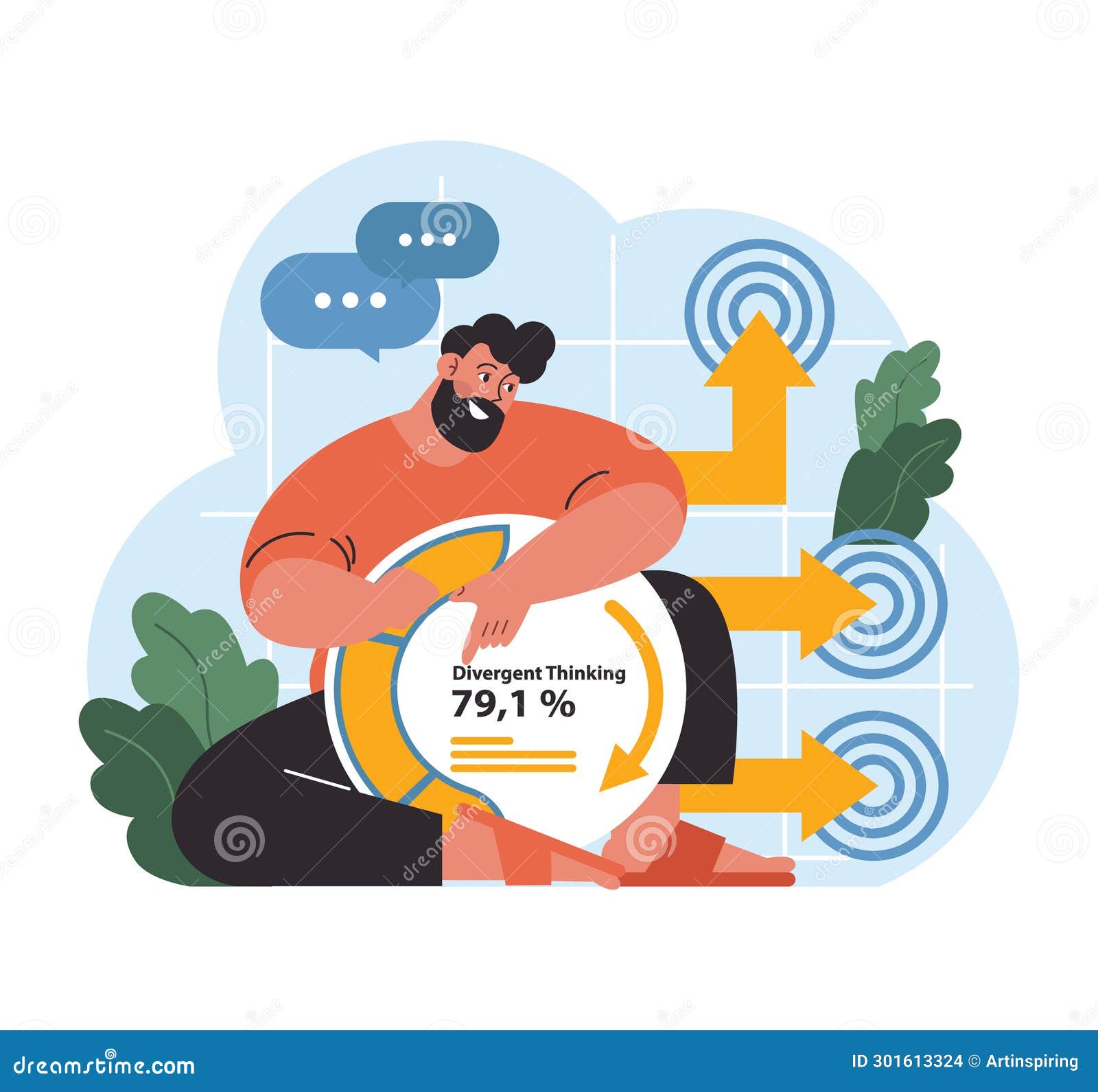 Navigating through Ideas. Flat Vector Illustration Stock Vector ... Navigating through Ideas. Flat Vector Illustration Stock Vector ...