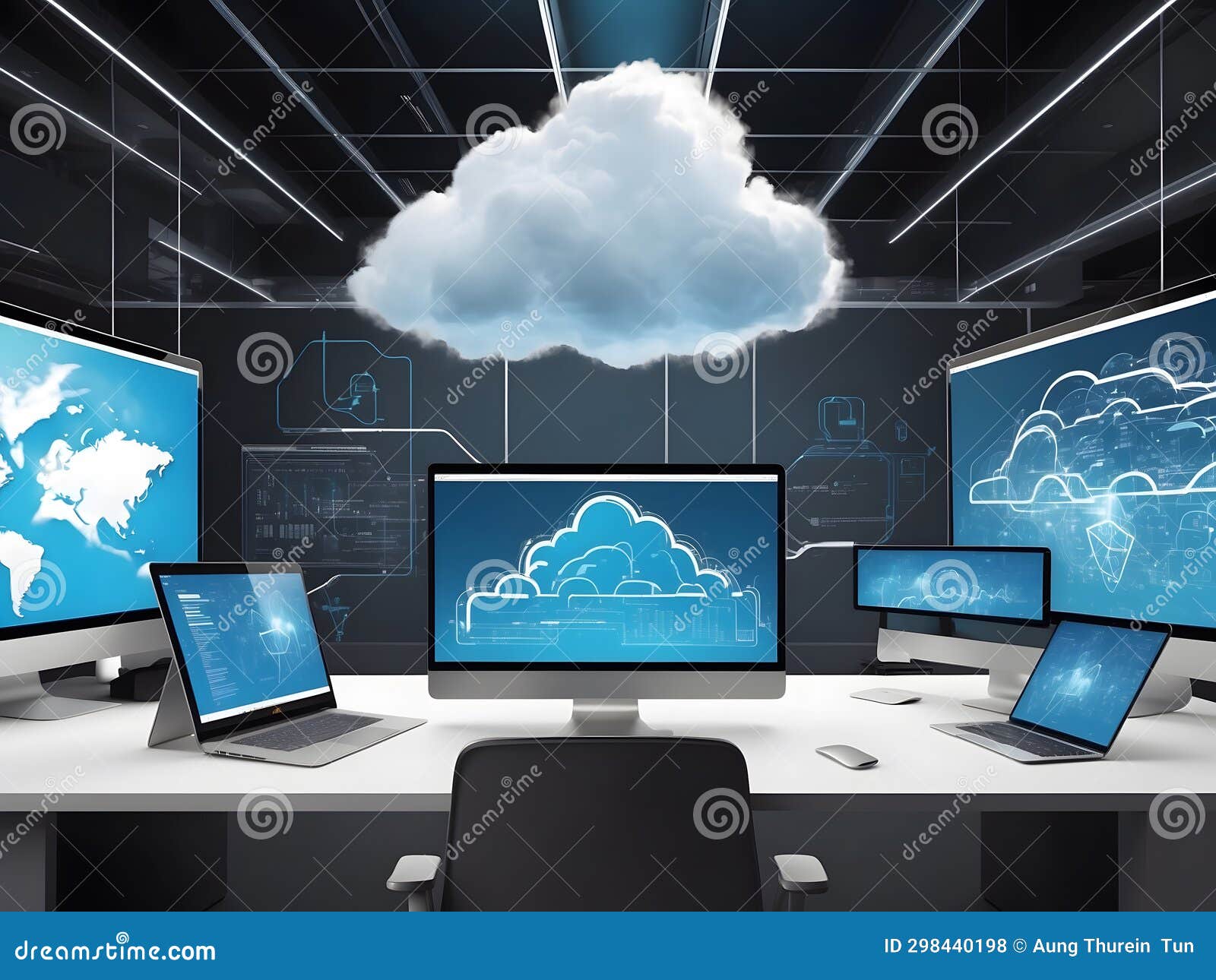 Navigating the Remote Data Storage in Digital Age Stock Illustration ...