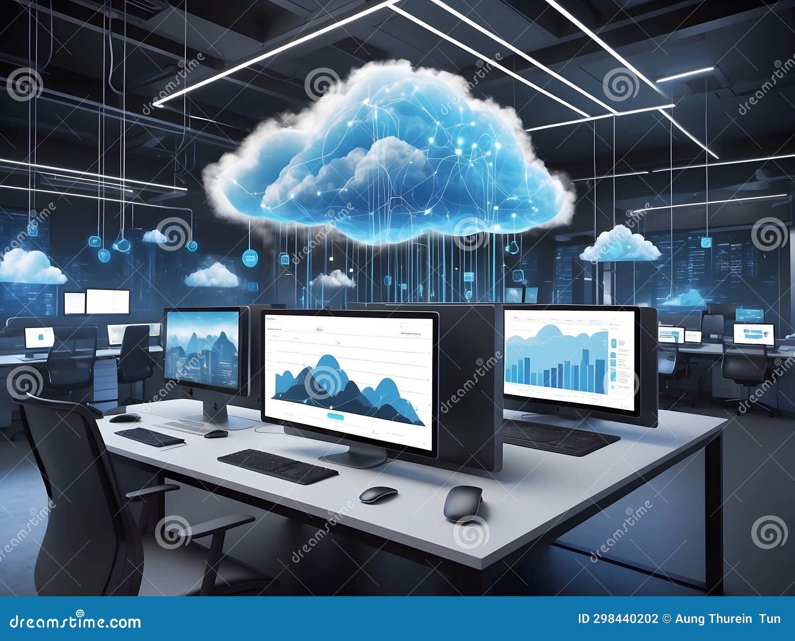 Navigating the Remote Data Storage in Digital Age Stock Illustration ...