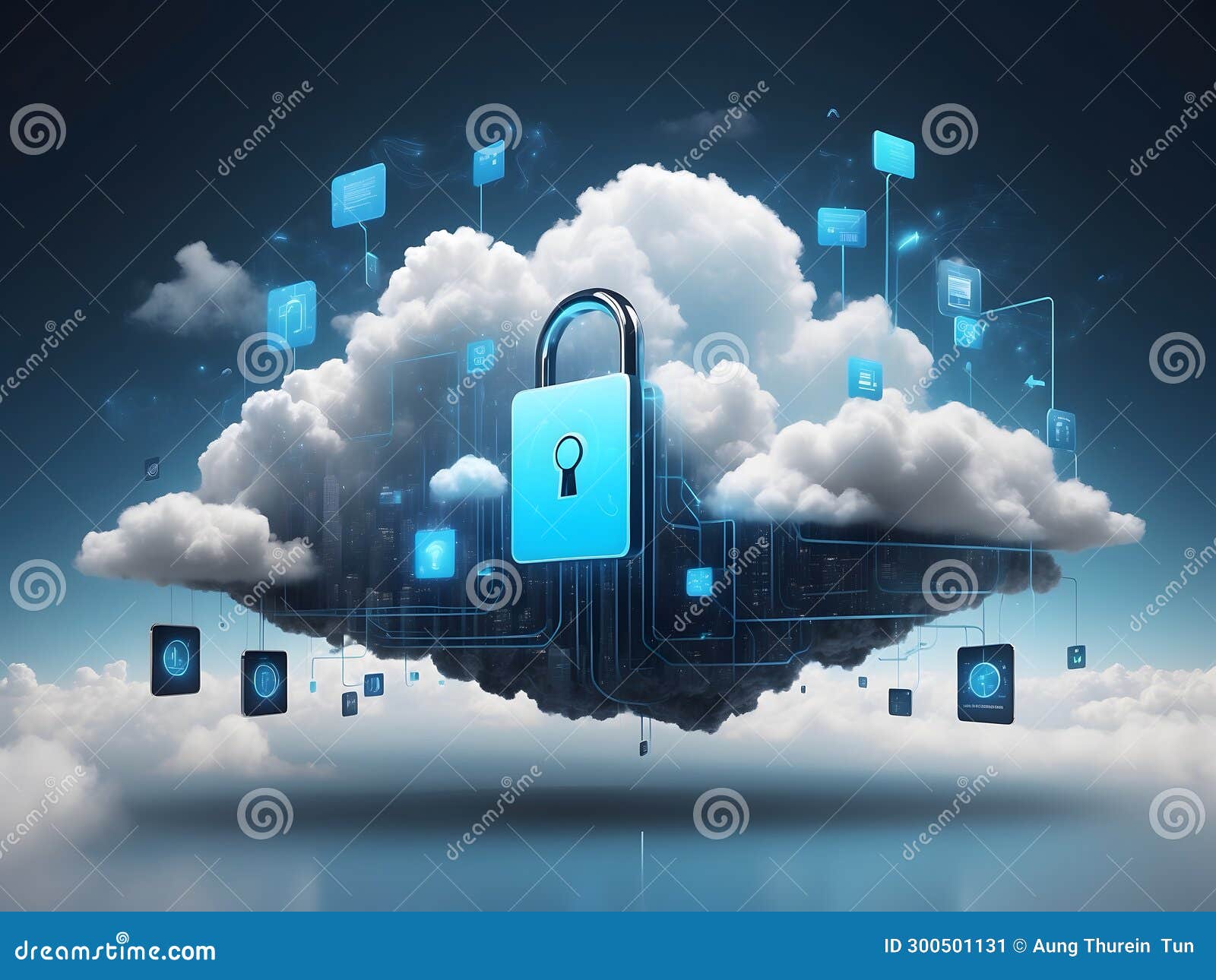 Navigating the Remote Data Storage in a Digital World Stock Illustration - Illustration of ...