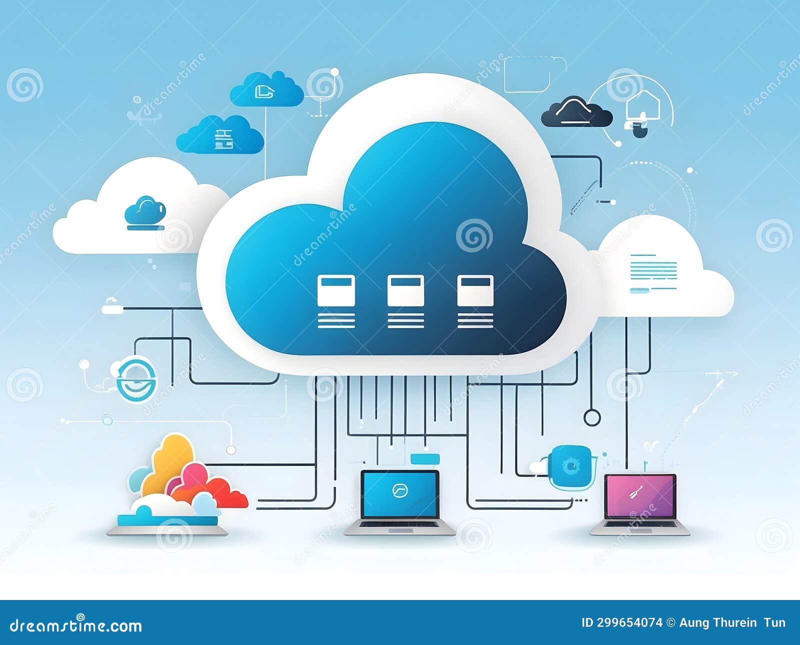 Navigating the Remote Data Storage in Future Stock Illustration ... Navigating the Remote Data Storage in Future Stock Illustration ...