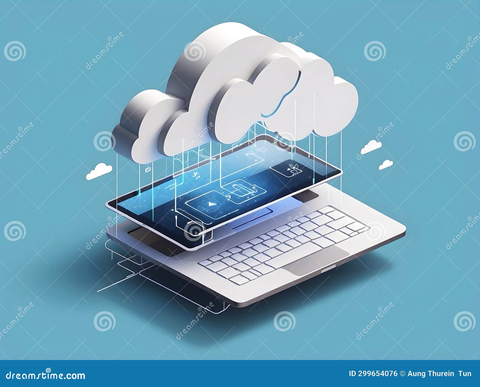 Navigating the Remote Data Storage in Future Stock Illustration ... Navigating the Remote Data Storage in Future Stock Illustration ...