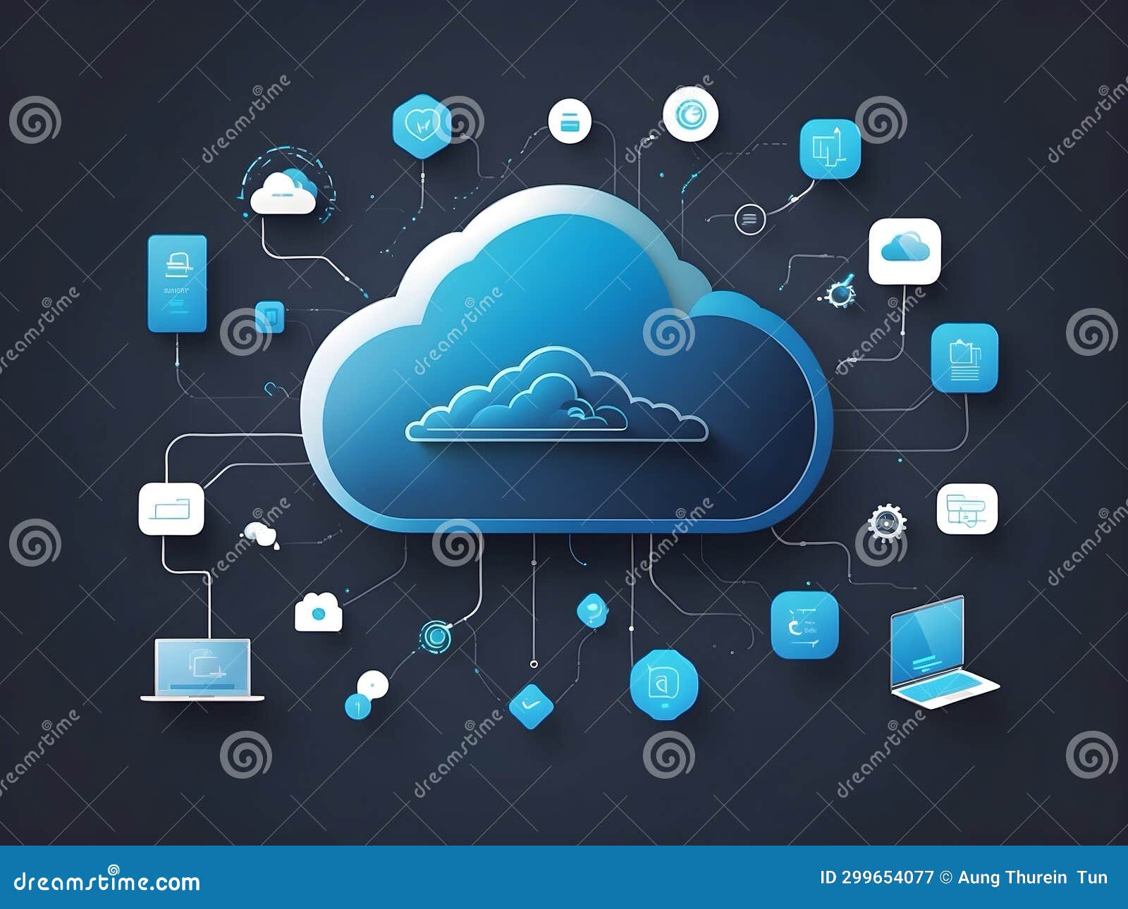 Navigating the Remote Data Storage in Future Stock Illustration ... Navigating the Remote Data Storage in Future Stock Illustration ...