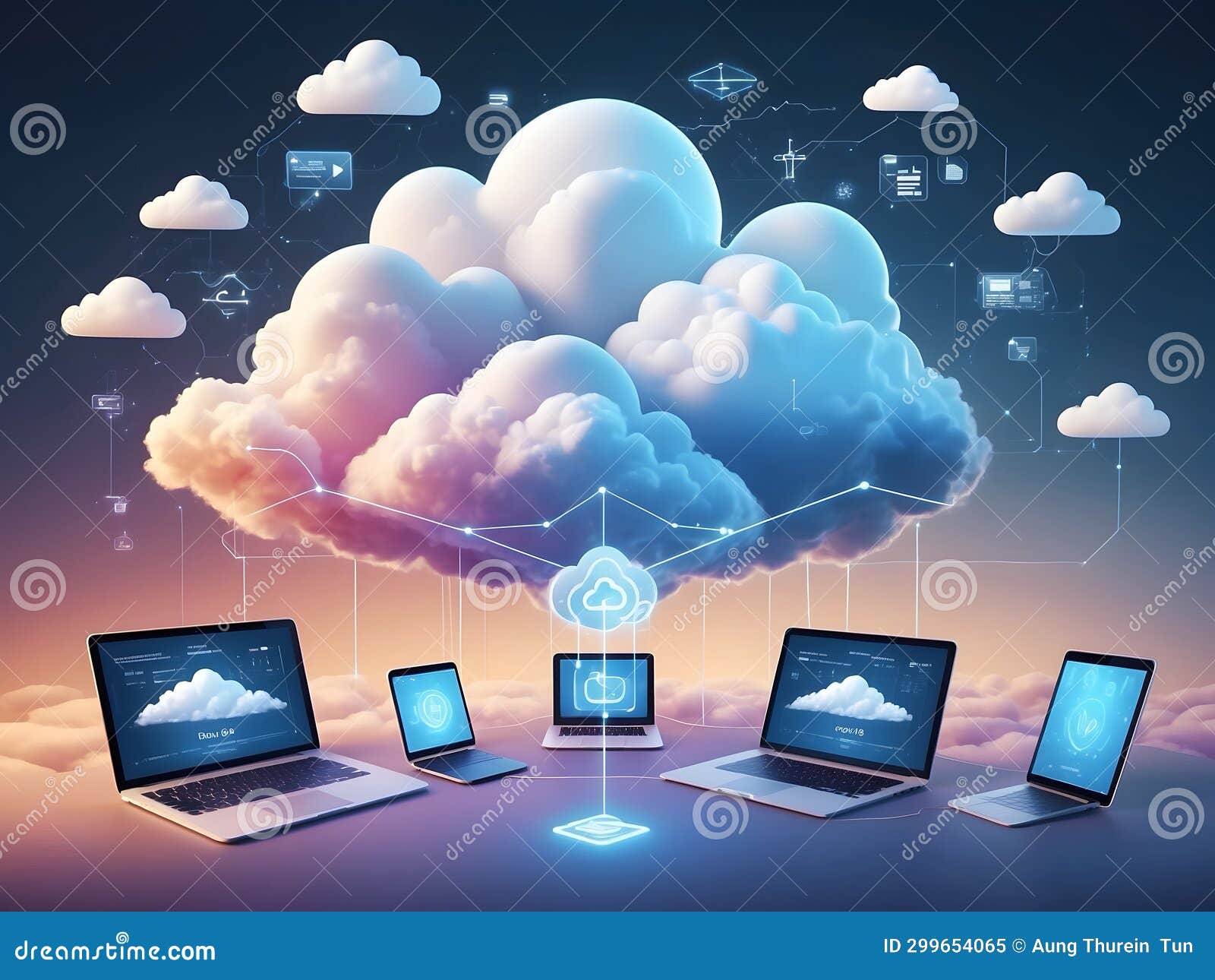 Navigating the Remote Data Storage in Future Stock Illustration ...
