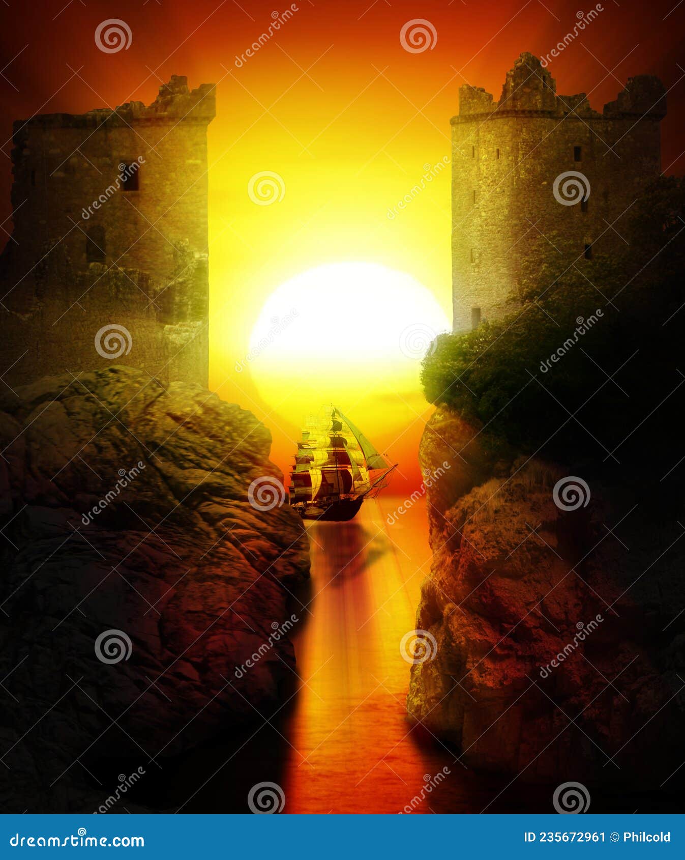 Navigating Between Two Castles Royalty-Free Stock Photography ... Navigating Between Two Castles Royalty-Free Stock Photography ...
