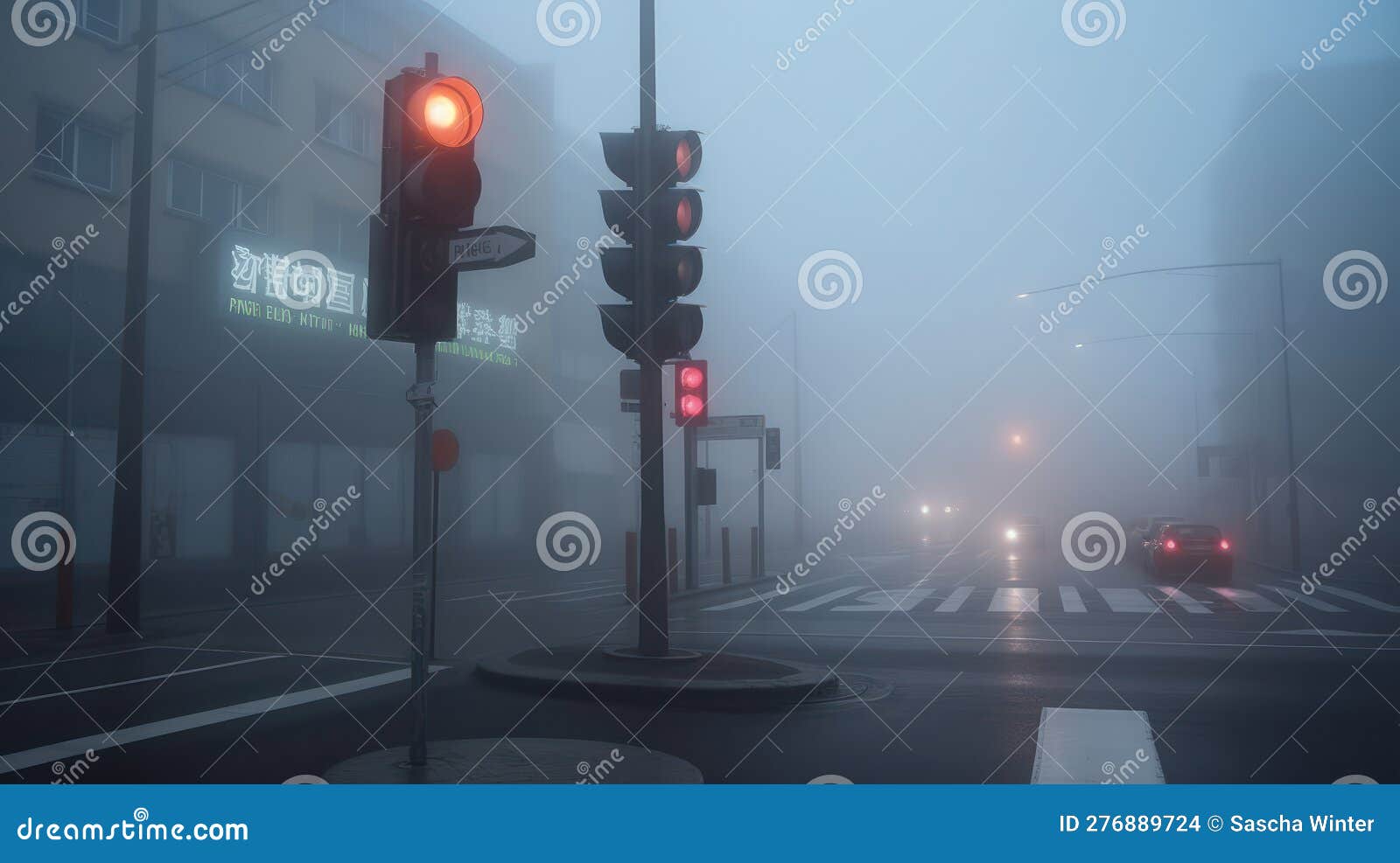 Navigating the Unknown: a Intersection in Dense Fog Stock Illustration ... Navigating the Unknown: a Intersection in Dense Fog Stock Illustration ...