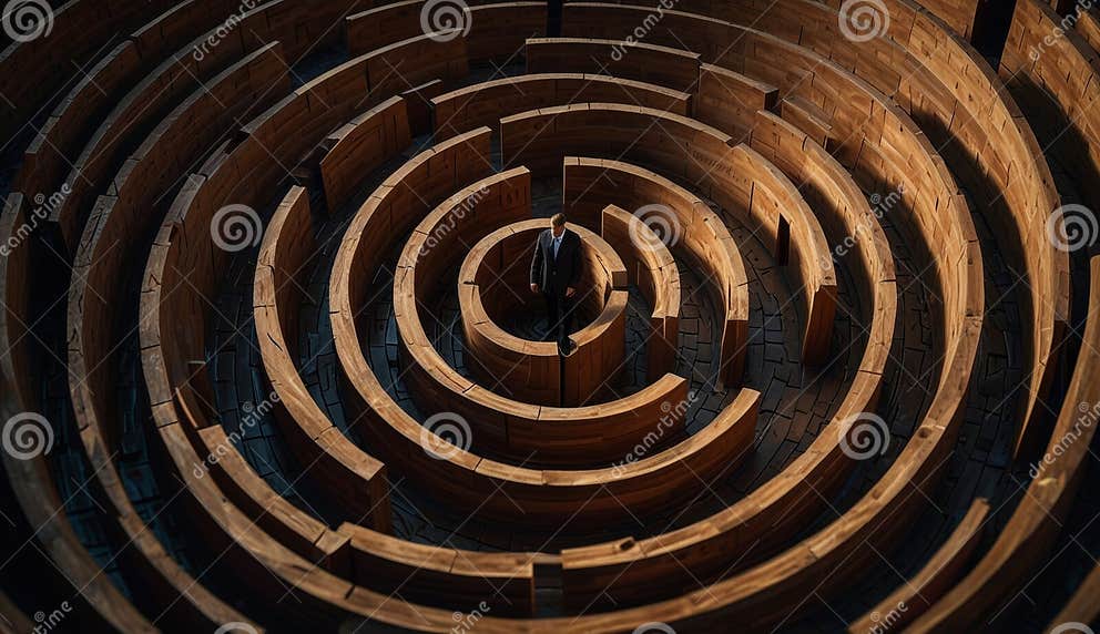 Navigating the Wooden Labyrinth Stock Illustration - Illustration of ... Navigating the Wooden Labyrinth Stock Illustration - Illustration of ...