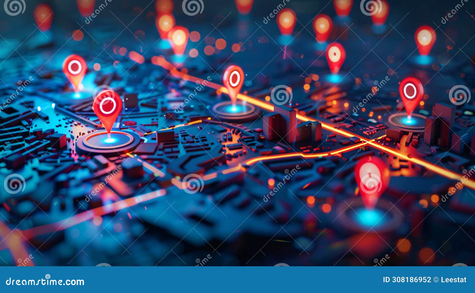 Navigation Application: 3d Representation of City Streets with Gps ...