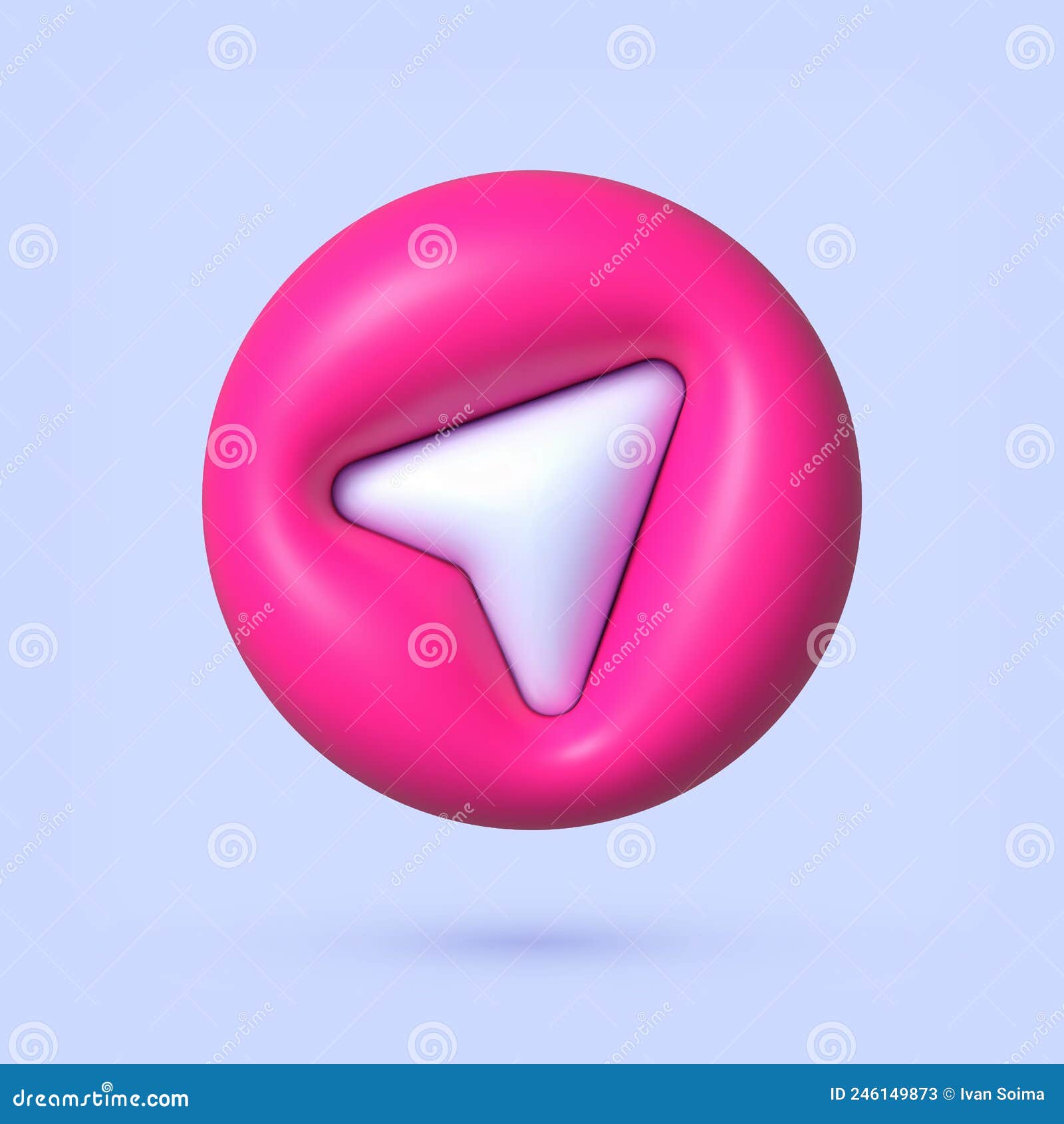 Navigation Arrow Icon in 3d Style. Realistic 3d Vector Illustration ...