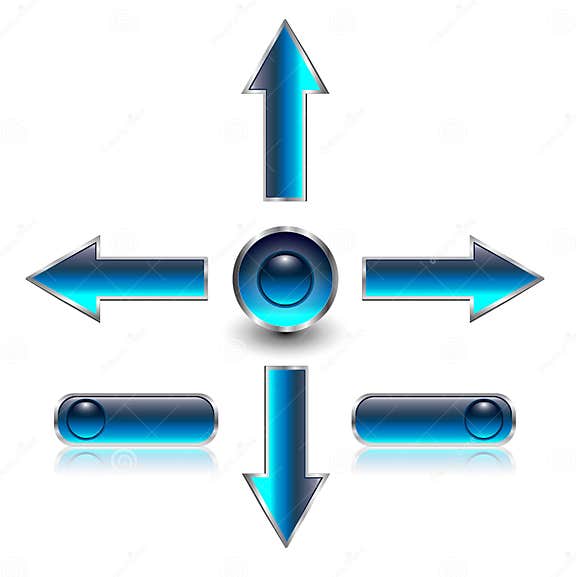 Navigation Arrows, Web Buttons Stock Vector - Illustration of ...