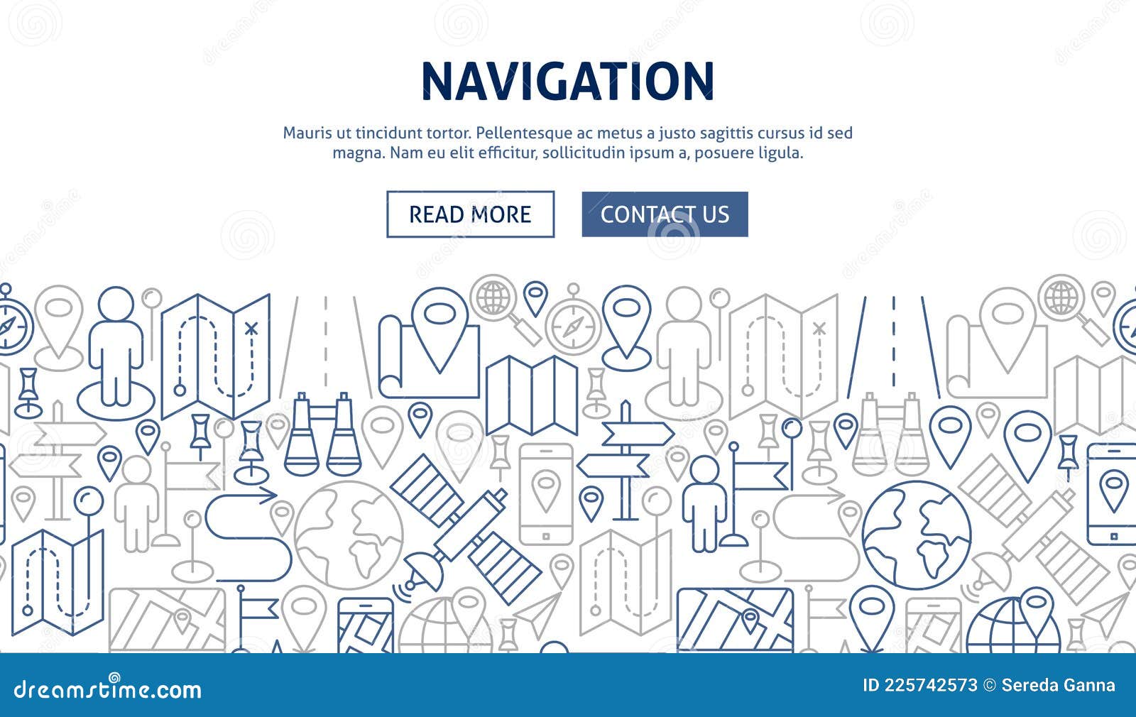 Navigation Banner Design stock vector. Illustration of business - 225742573