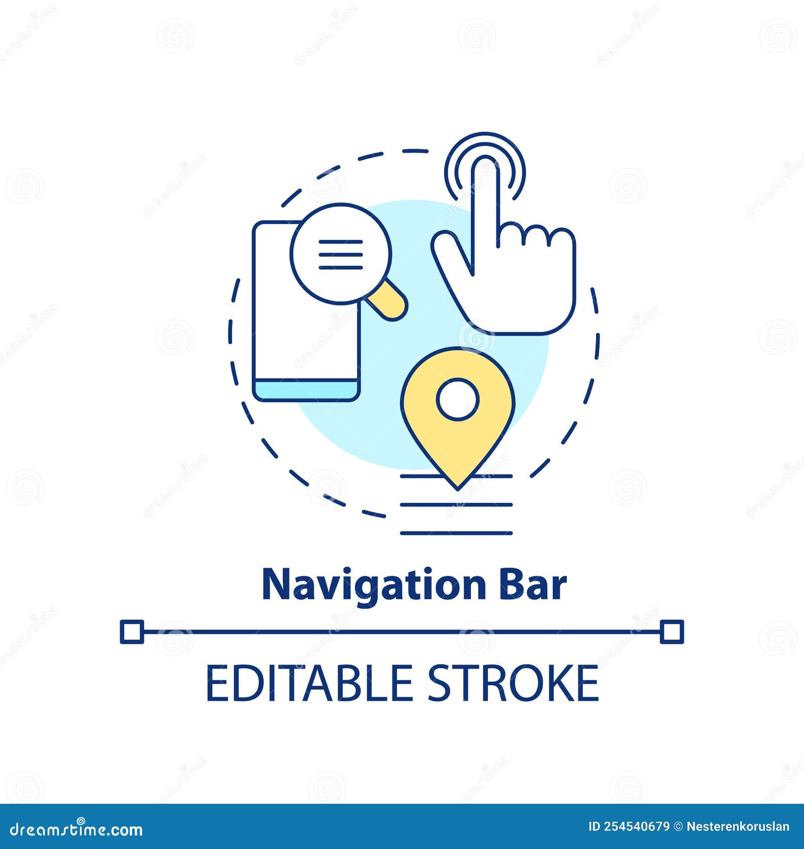 Navigation Bar Concept Icon Stock Vector - Illustration of experience ...