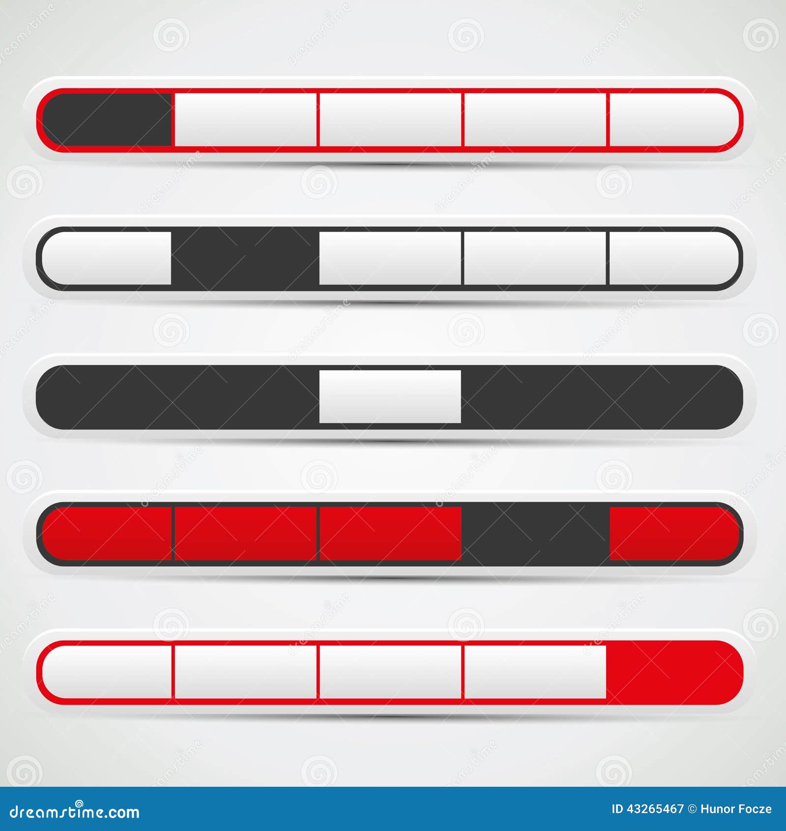 Navigation Bar Set with Red, White and Black Colors Stock Vector ...