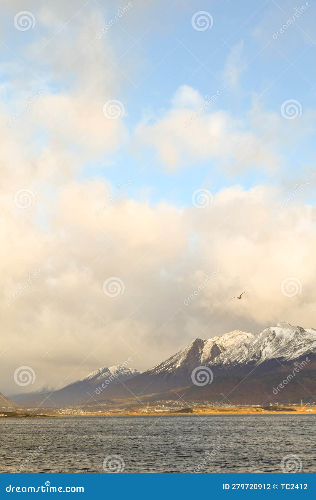 Navigation through the Beagle Channel. Land of Fire Stock Photo - Image ...