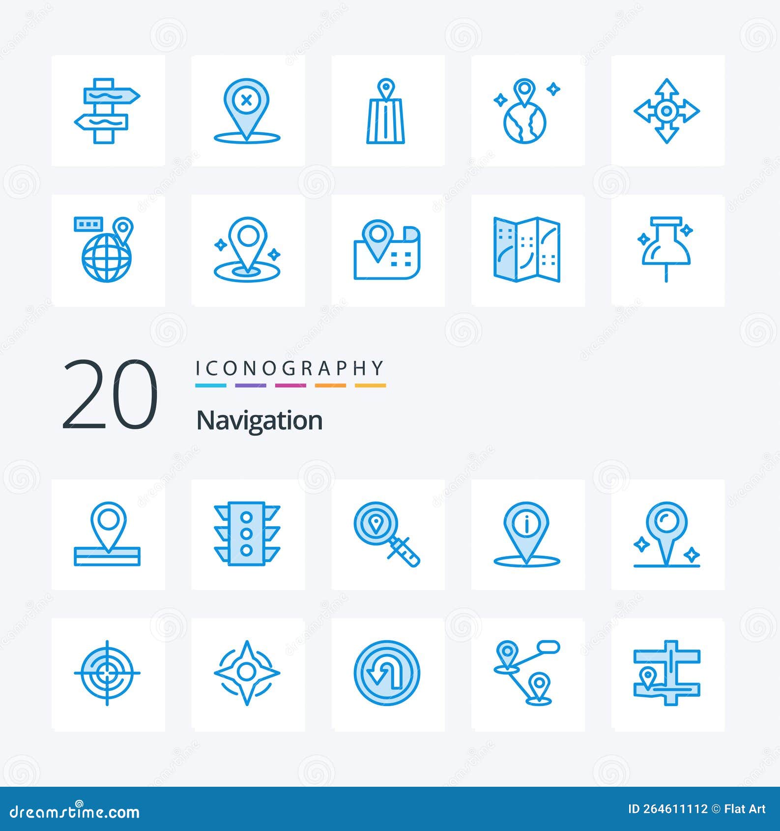 20 Navigation Blue Color Icon Pack Like Location Info Map Place ...