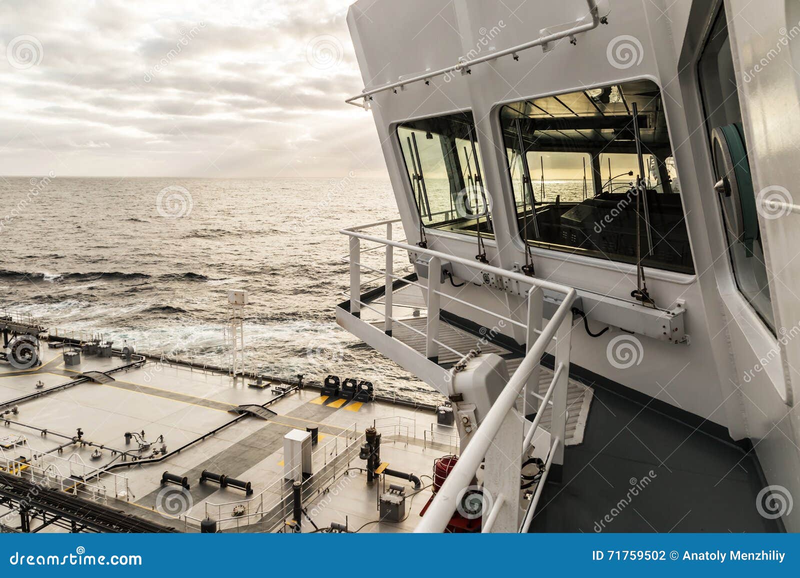 Navigation Bridge of a Cargo Ship Stock Photo - Image of clear, carrier ...